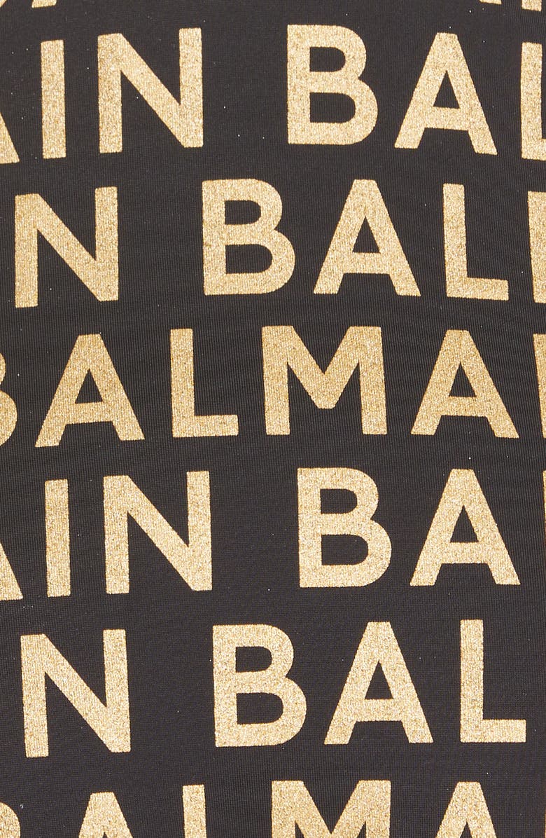 Balmain Olimpionic Metallic Logo One-Piece Swimsuit | Nordstromrack