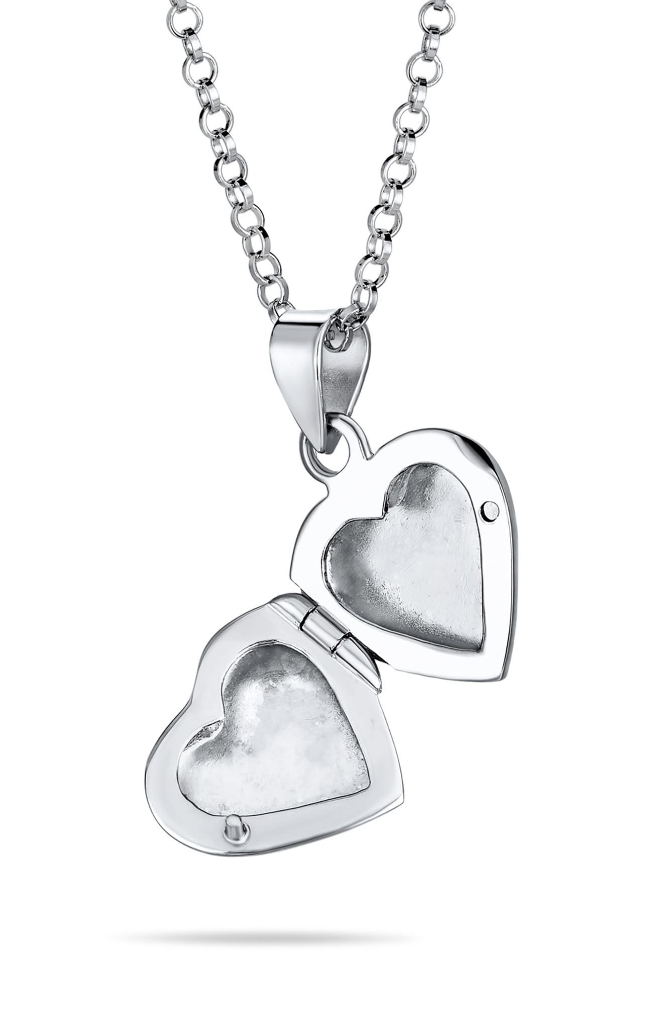 BLING JEWELRY Sterling Silver Heart Locket Necklace | Nordstromrack