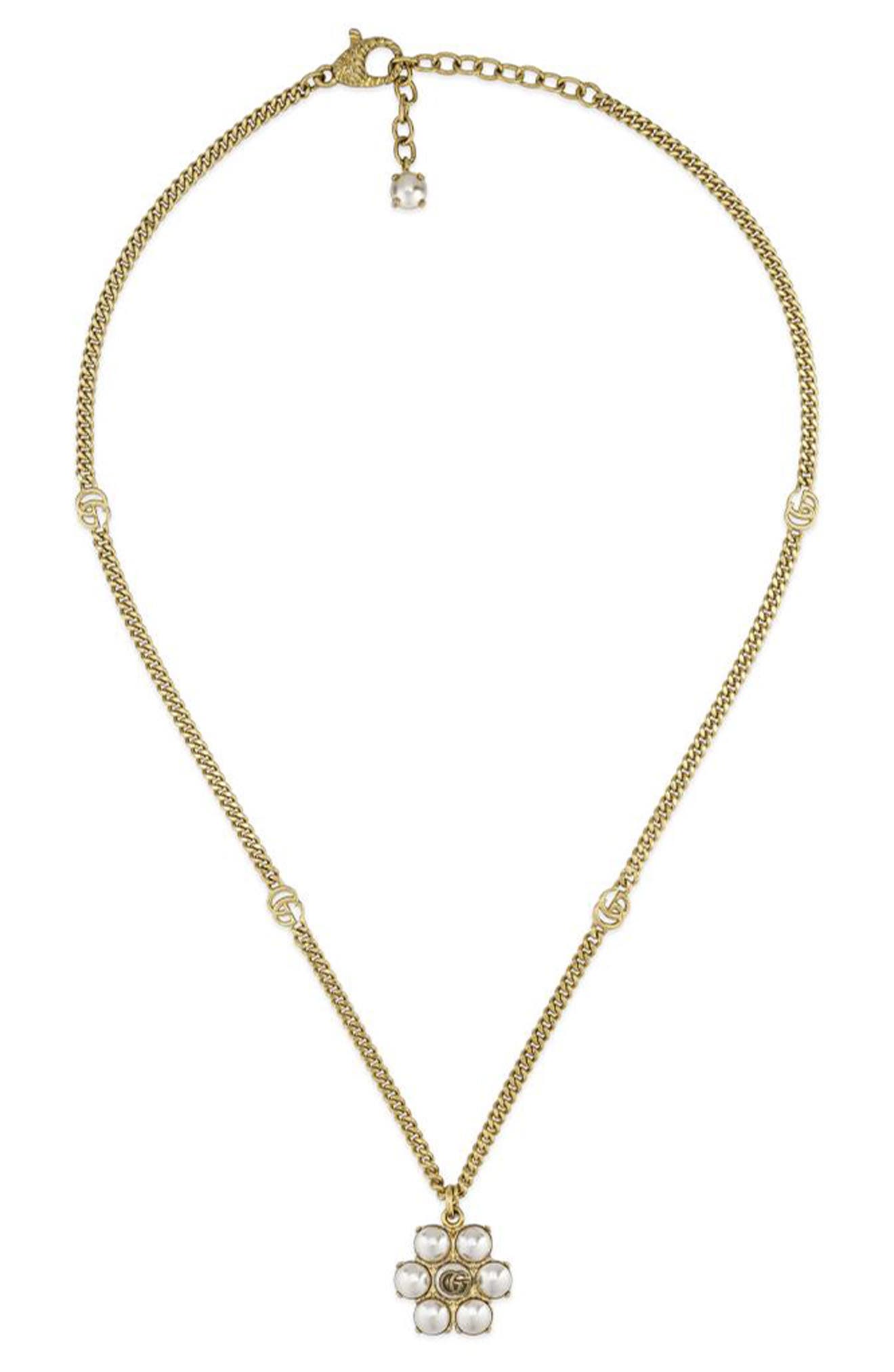 Gucci Gourmet Imitation Pearl Pendant Necklace | Nordstrom
