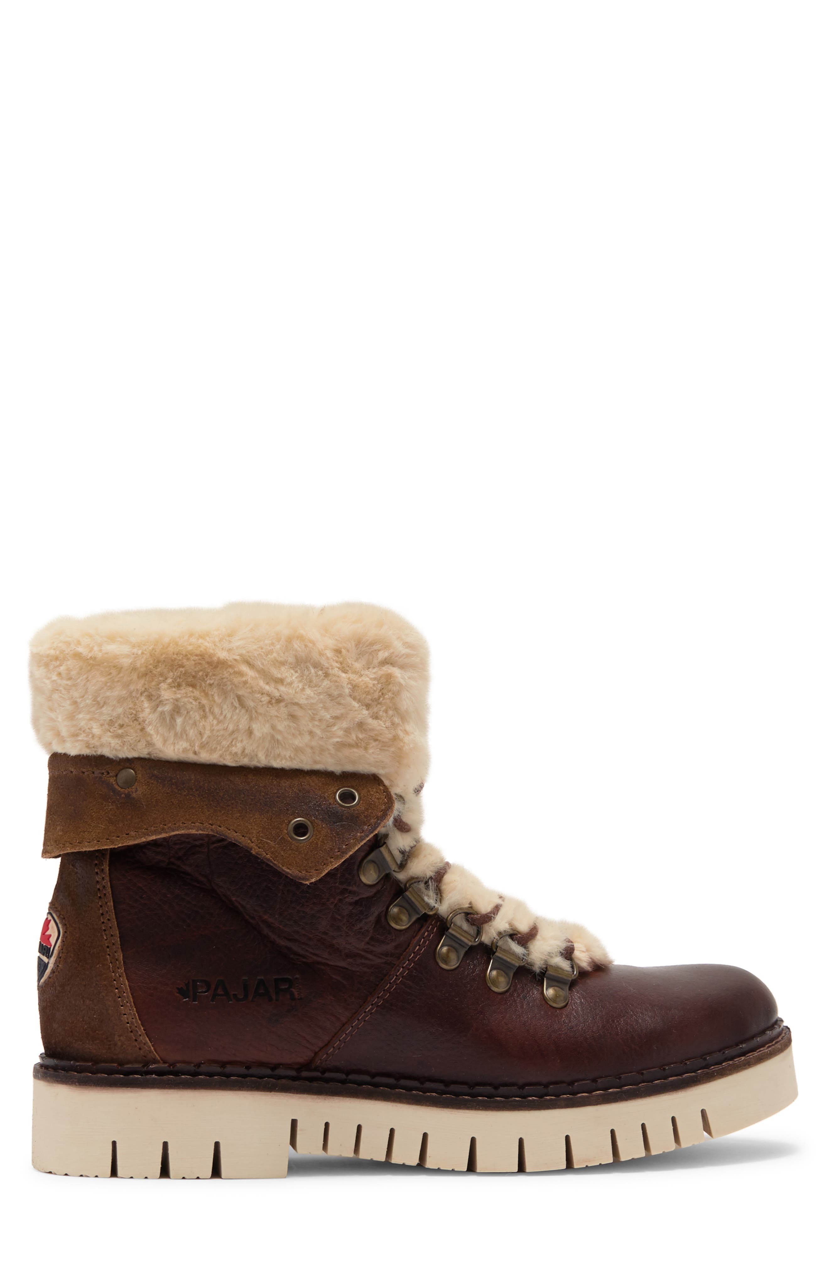 Pajar Penny Faux Fur Trim Lace-Up Boot (Women) | Nordstromrack