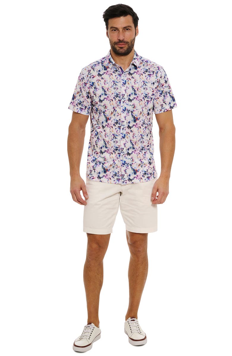 Robert Graham Le Pelosa Short Sleeve Performance Button-Up Shirt ...