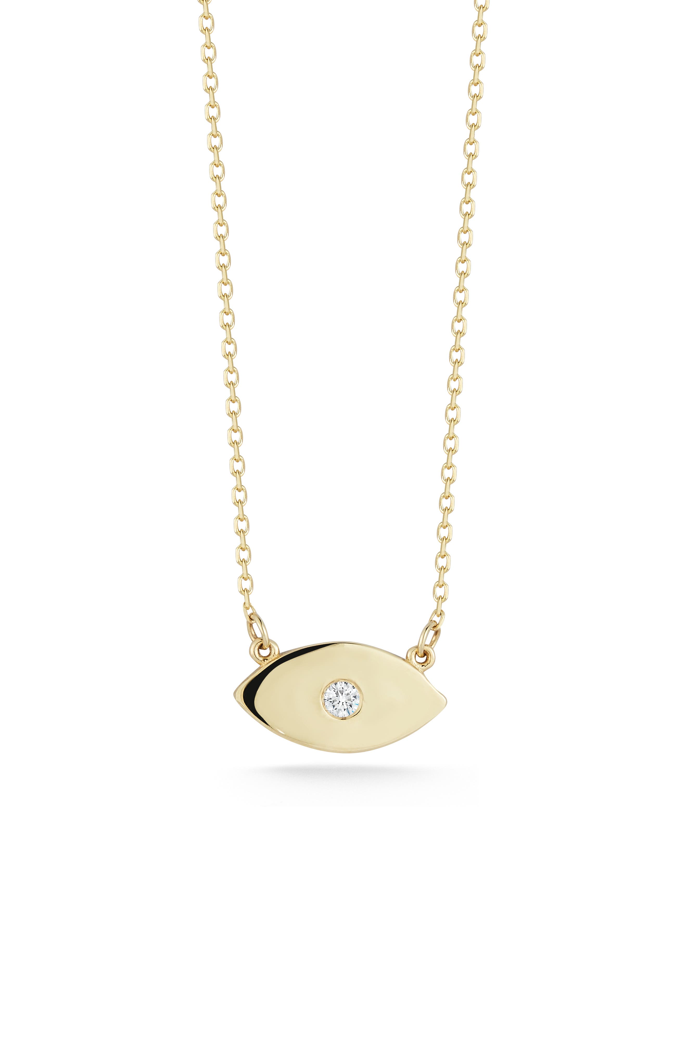 Ember Fine Jewelry 14K Yellow Gold Diamond Eye Necklace - 0.03 ctw ...