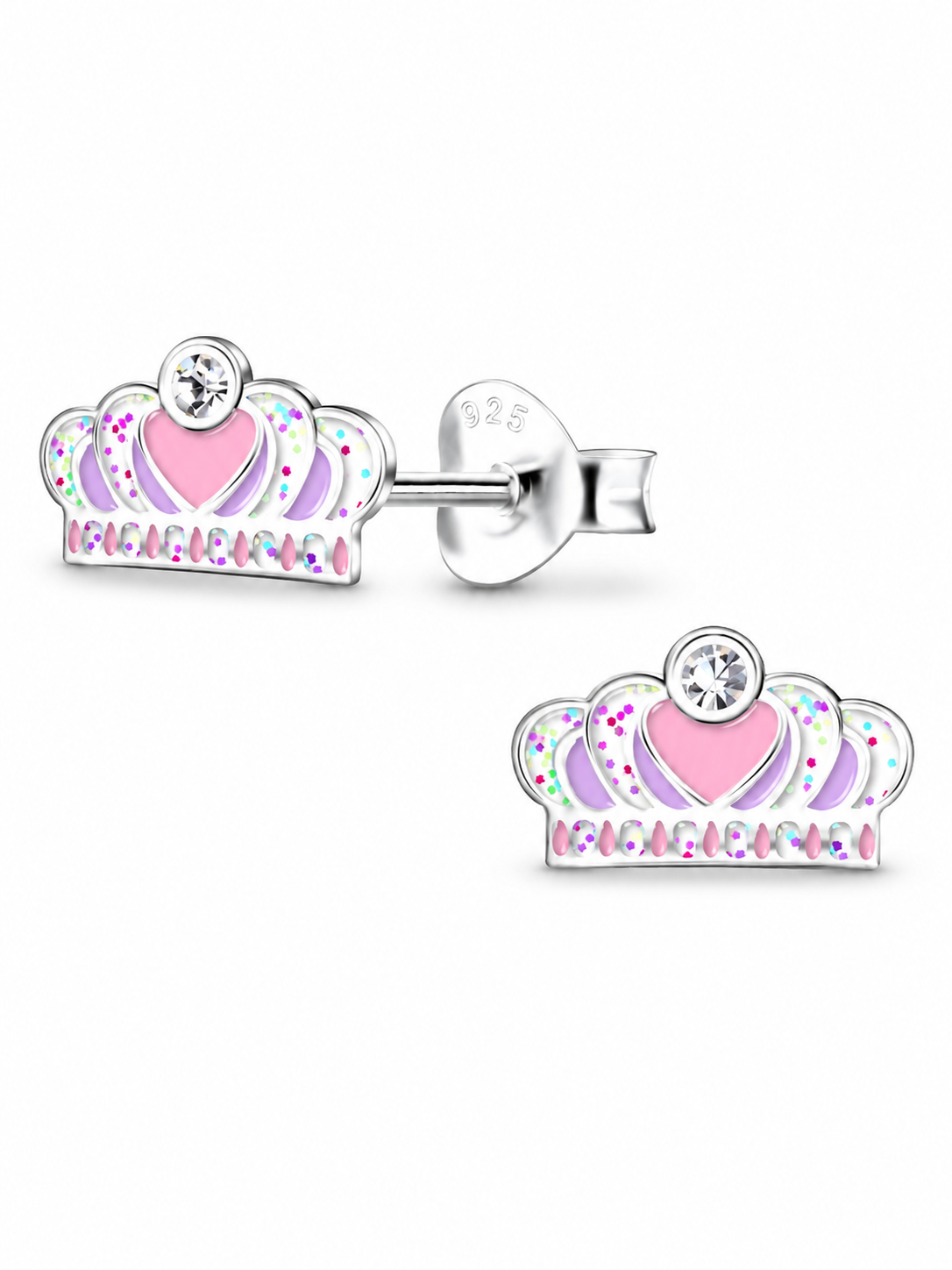 Sterling Silver Stud Earrings Sparkling Pink Crown (Women) | Nordstrom
