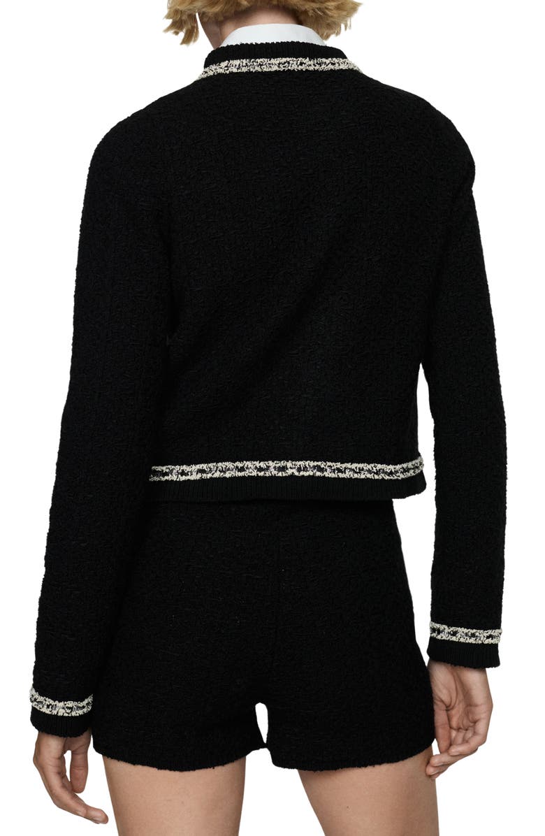 MANGO Fringe Trim Tweed Jacket | Nordstromrack