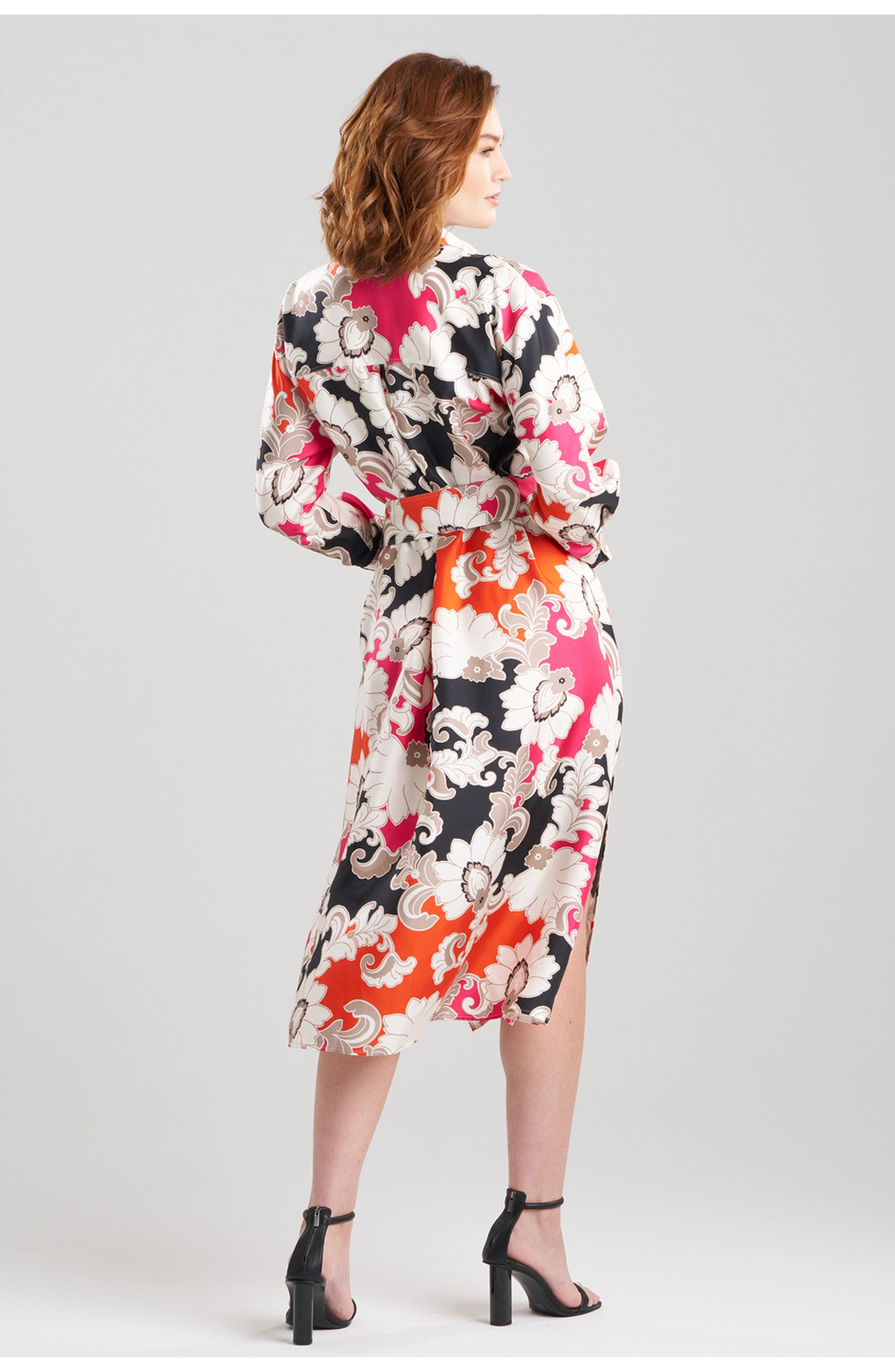 Natori Cressida - Printed Silk Twill Oversized Shirt Dress | Nordstrom
