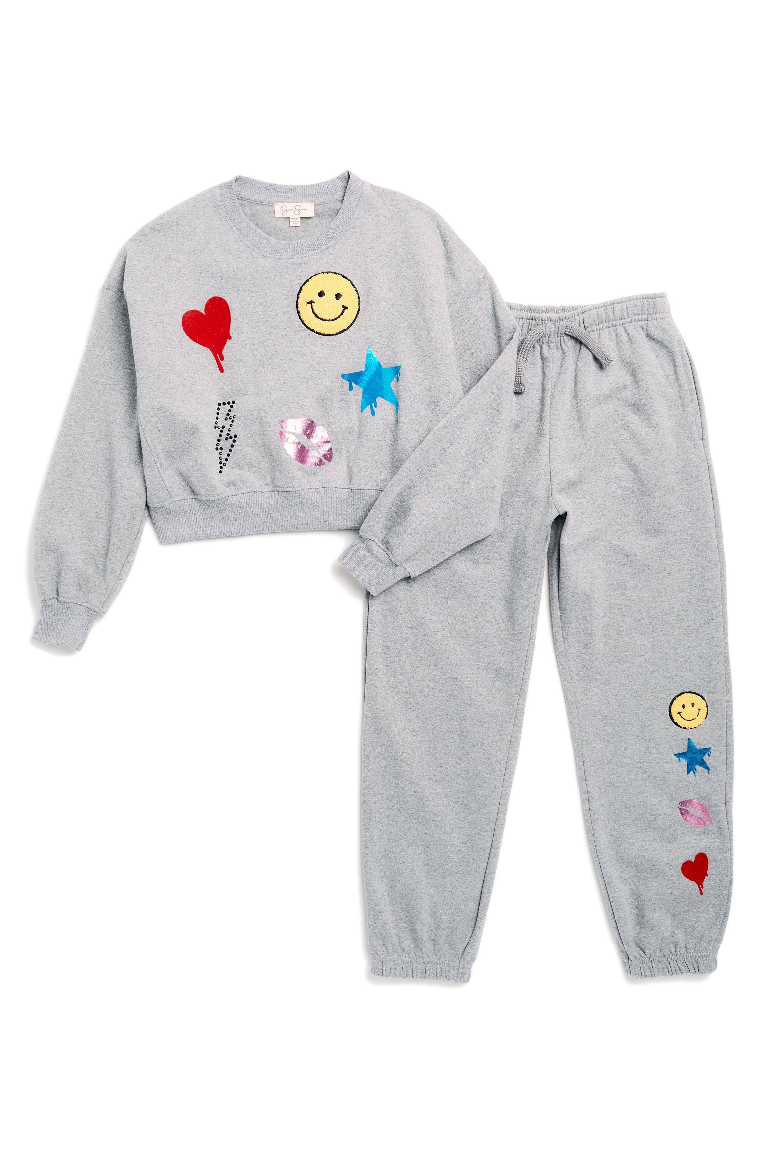 Jessica Simpson Kids' Love Lounge Sweatshirt & Joggers Set | Nordstromrack