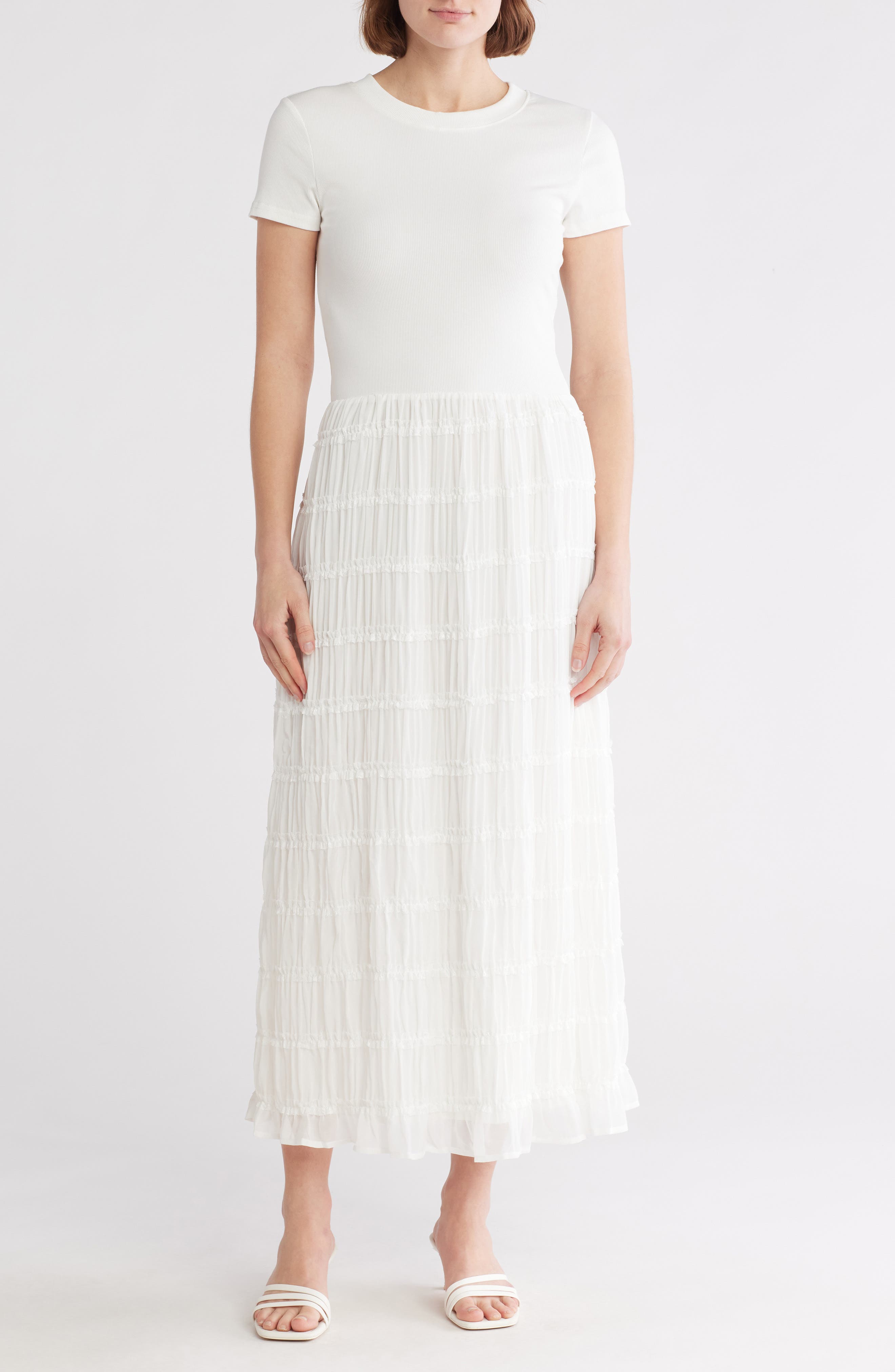 Lush Mixed Media Frill Maxi Dress | Nordstromrack