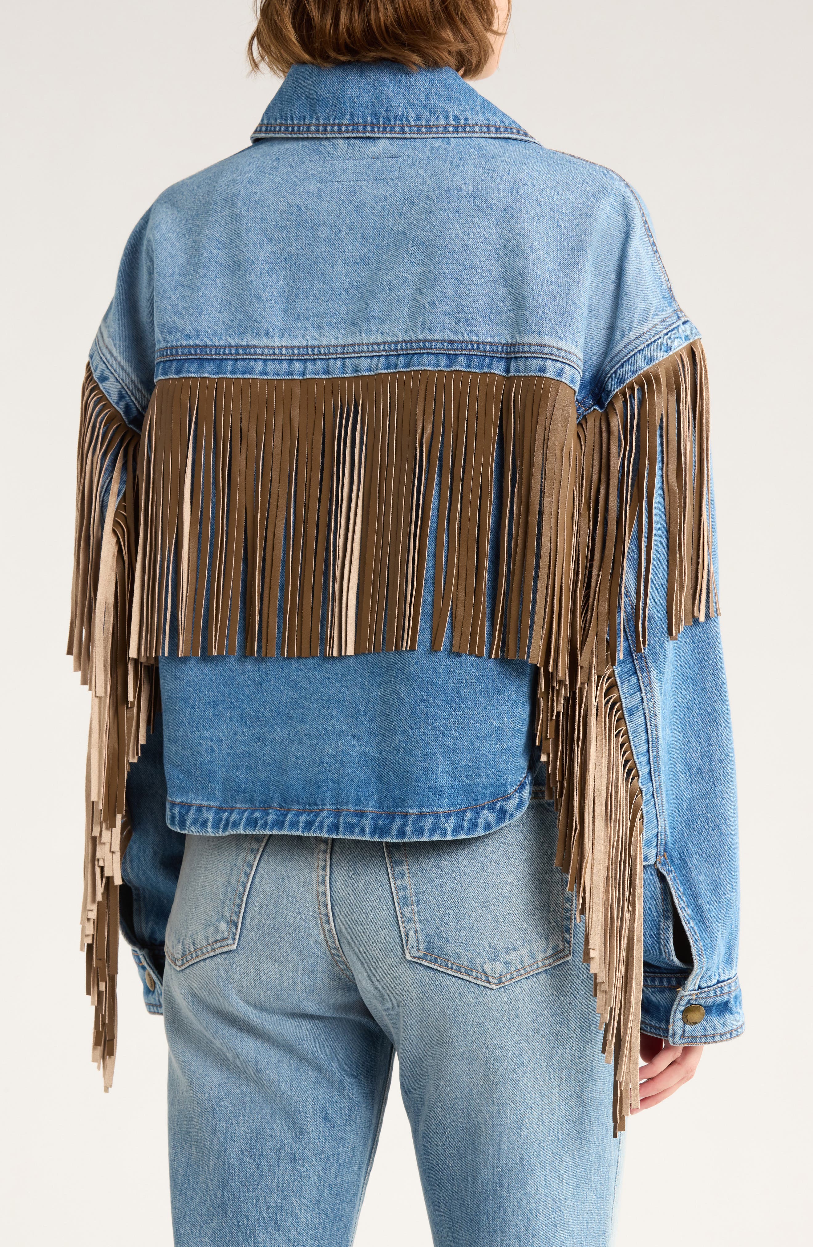 BLANKNYC Western Fringe Denim Jacket | Nordstromrack