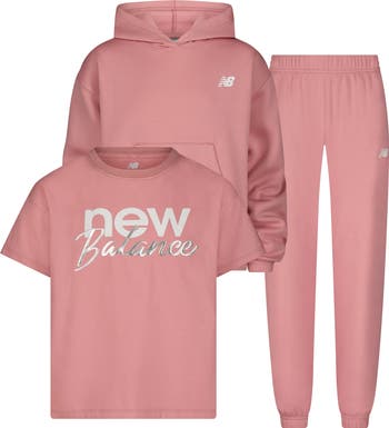 New Balance Kids' Logo Pullover Hoodie, T-Shirt & Joggers Set ...