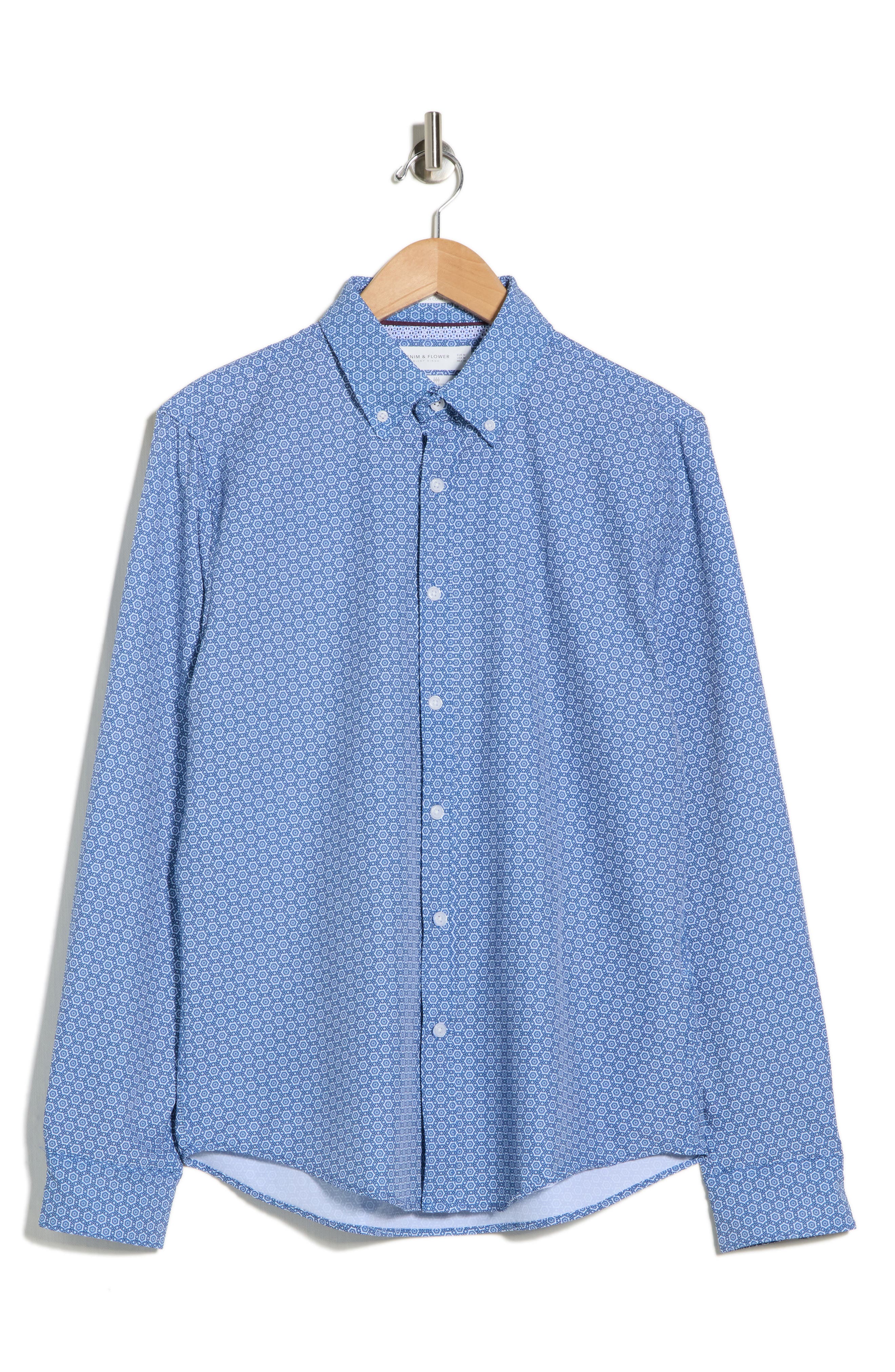 DENIM AND FLOWER Polka Dot Stretch Button-Up Shirt | Nordstromrack