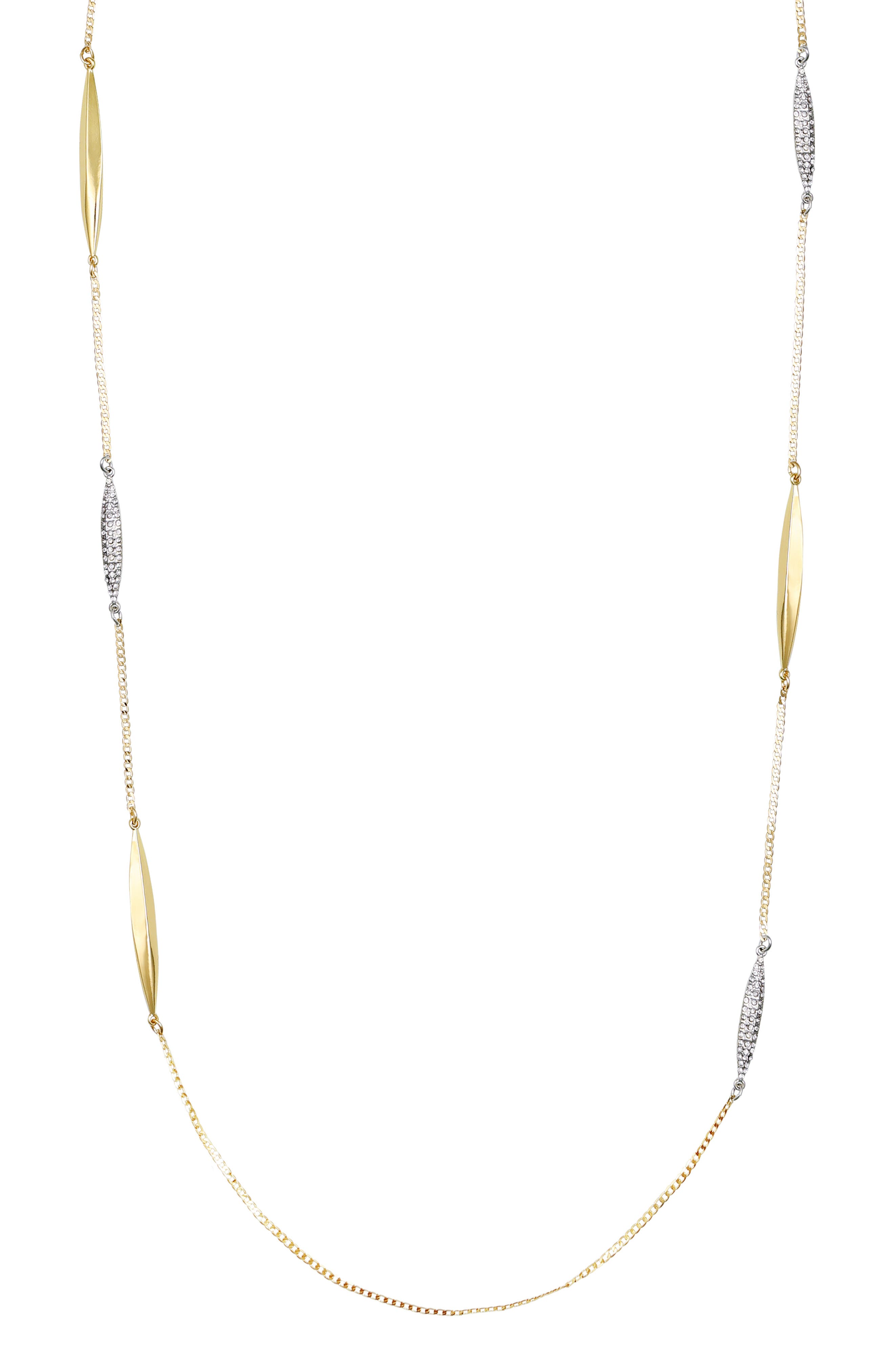 Vince Camuto Two-Tone Station Chain Long Necklace | Nordstromrack