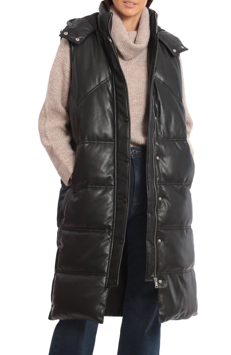 Avec Les Filles Faux-Ever Leather™ Longline Thermal Puff™ Faux Down ...