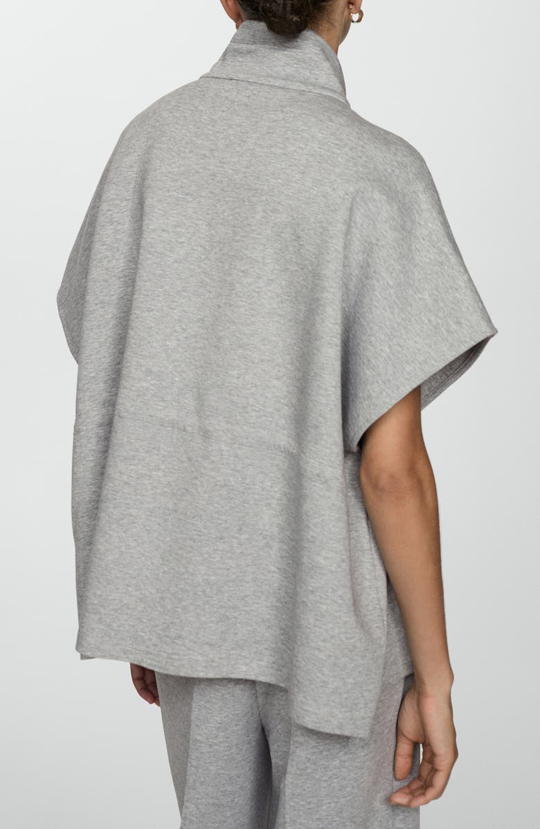 MANGO Cotton Blend Fleece Poncho Jacket | Nordstrom