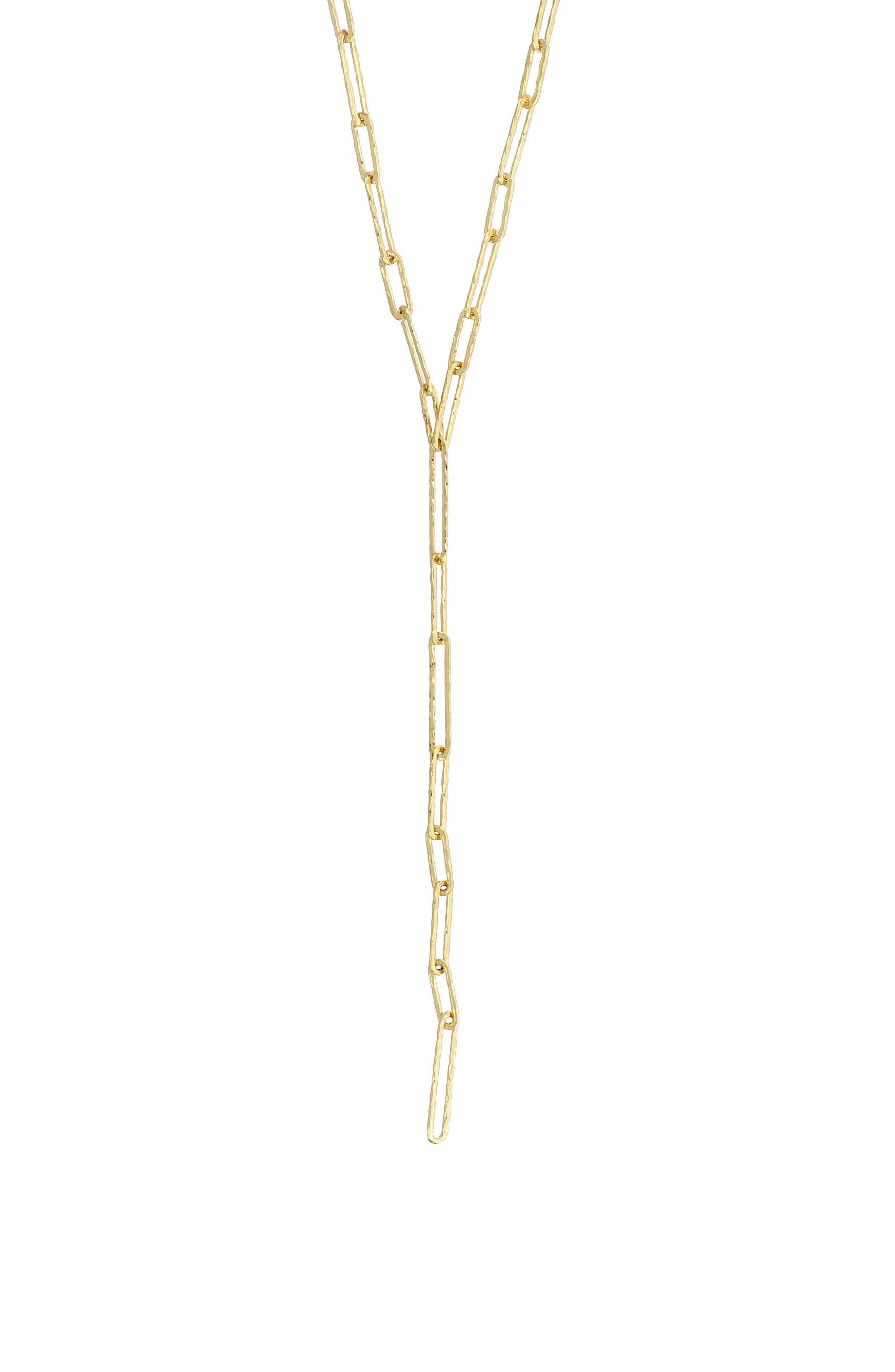 Bony Levy 14K Gold Paper Clip Chain Y-Necklace | Nordstromrack
