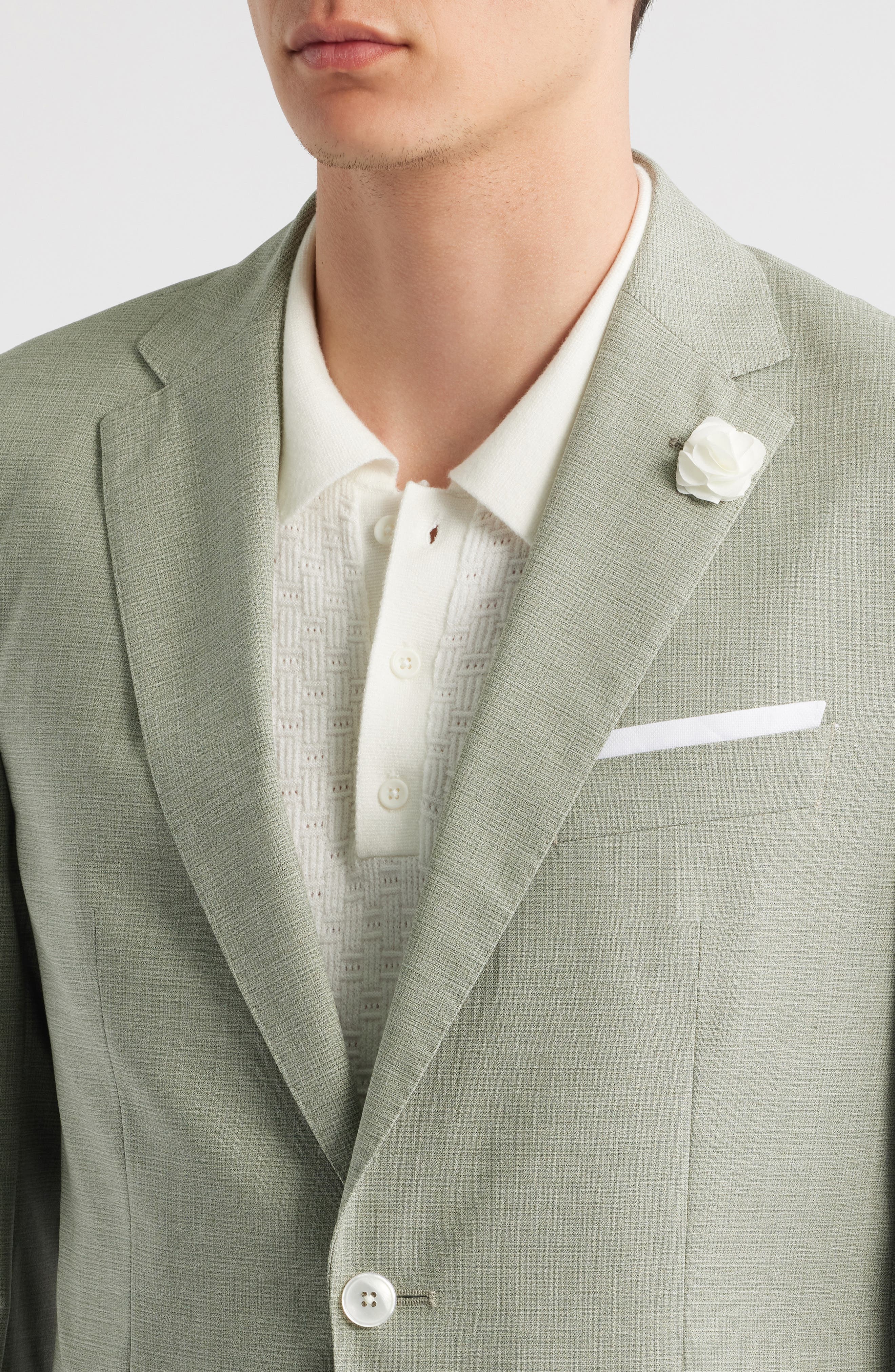 BOSS Hutson Slim Fit Microcheck Wool Blend Sport Coat | Nordstromrack