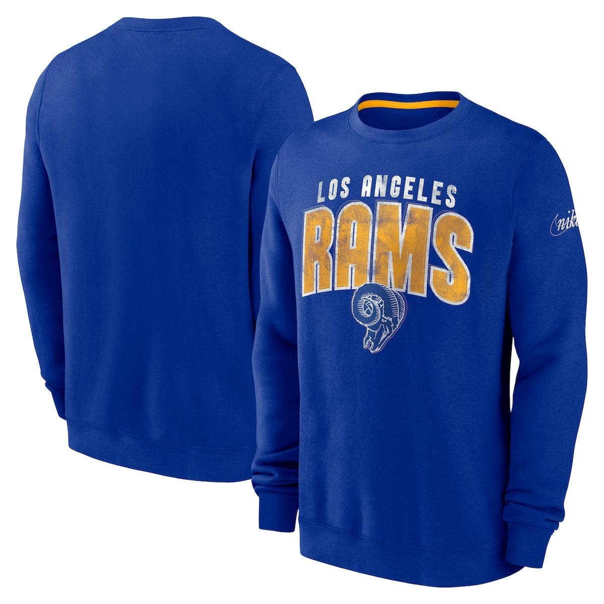 Nike Men's Nike Royal Los Angeles Rams Rewind Club Pullover Sweatshirt ...