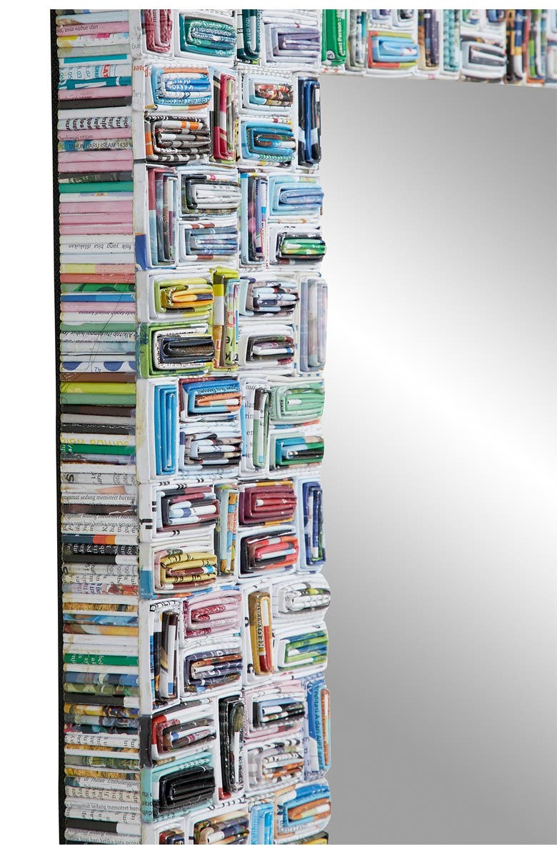 WILLOW ROW Multicolored Glass Handmade Recycled Magazine Frame Wall ...