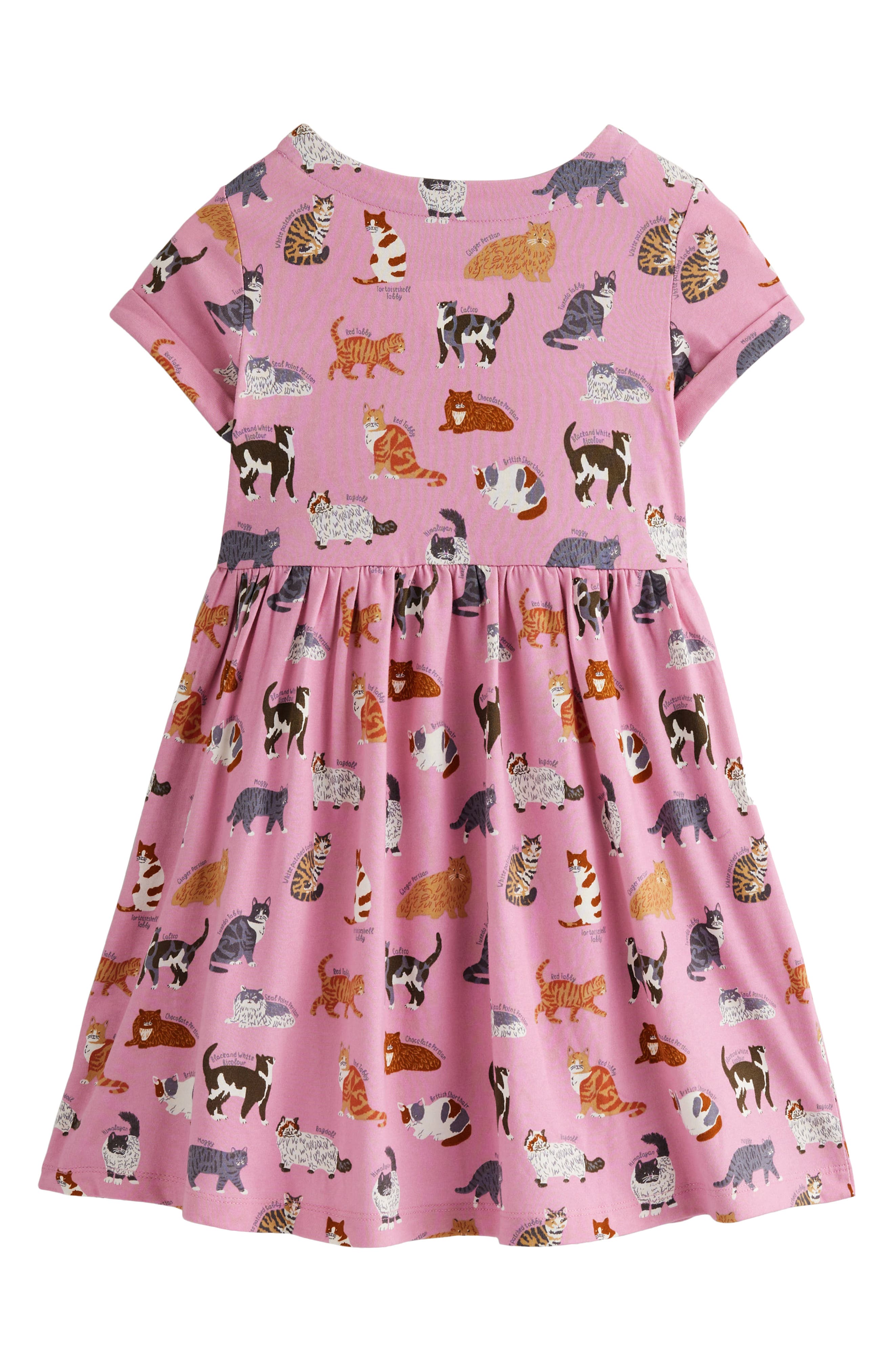 Mini Boden Kids' Cat Print Cotton Dress | Nordstromrack