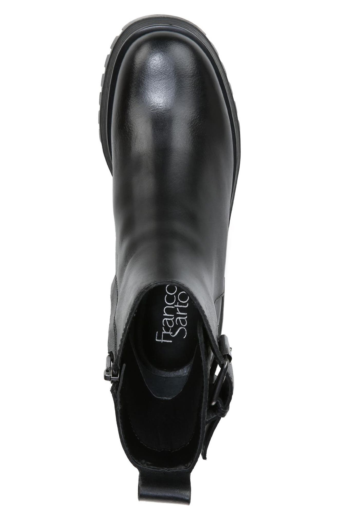 Franco Sarto Jersey Buckled Leather Lug Sole Boot (Women) | Nordstromrack