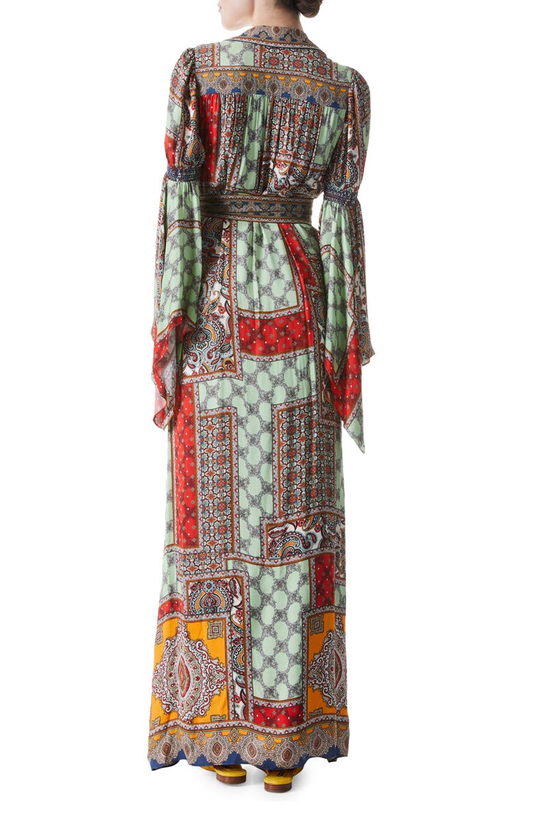 Alice + Olivia Jaylen Mix Scarf Print Handkerchief Sleeve Maxi Dress ...