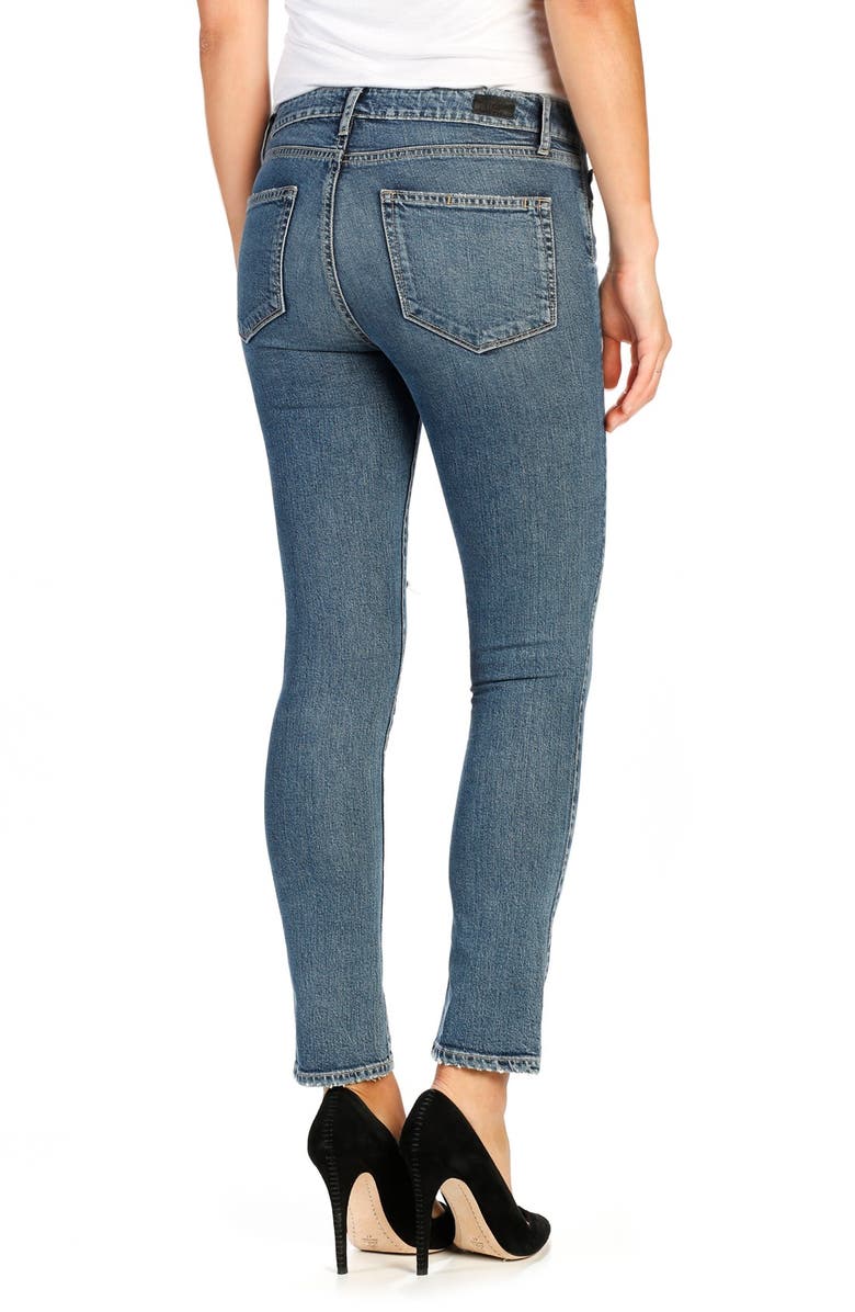 PAIGE Sequin Star Patch High Rise Straight Leg Jeans | Nordstrom