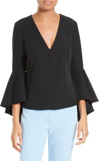 Milly Nicole Bell Sleeve Italian Cady Top | Nordstrom