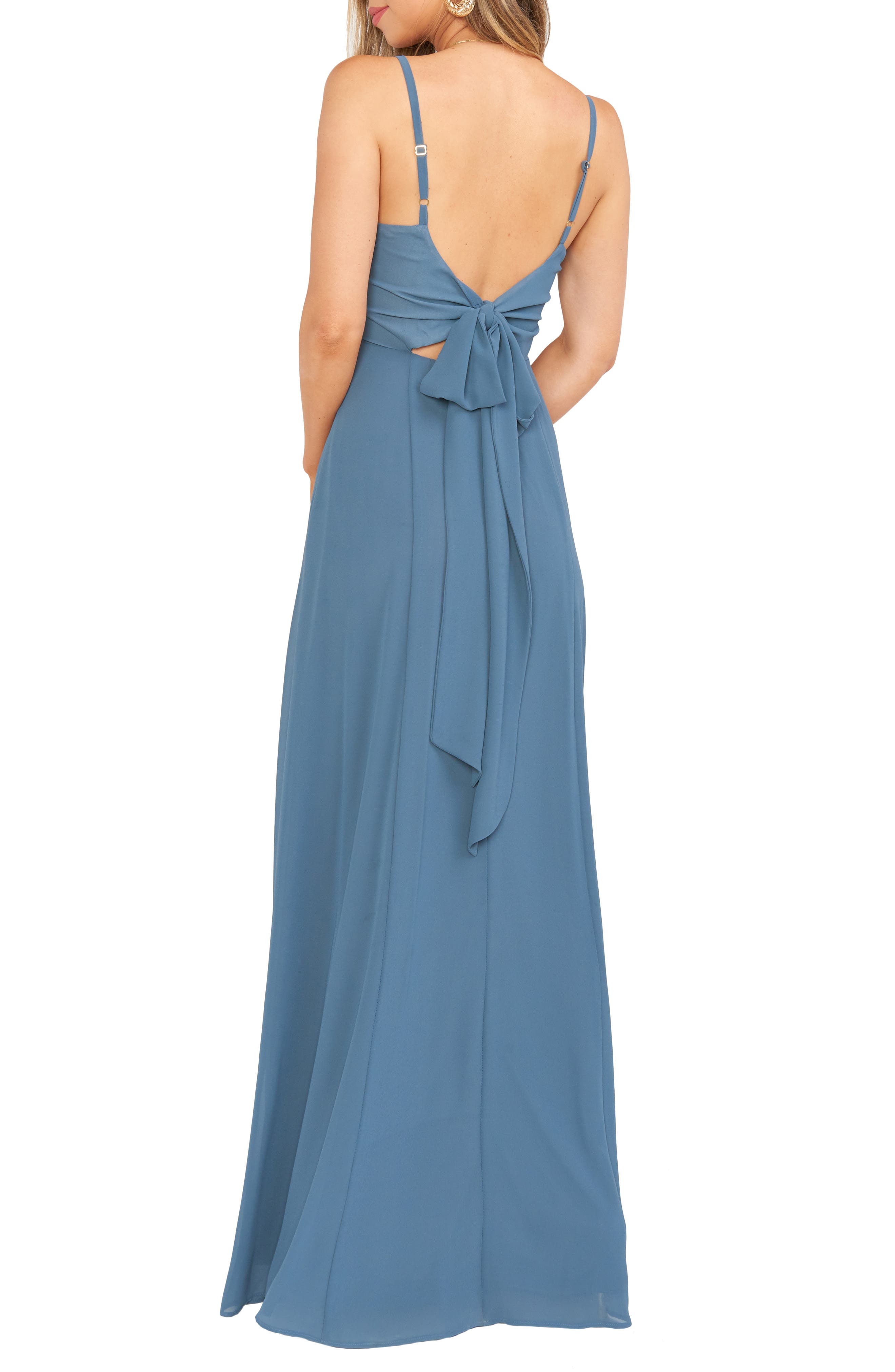 Show Me Your Mumu Lauren Tie Back Chiffon A-Line Gown | Nordstromrack