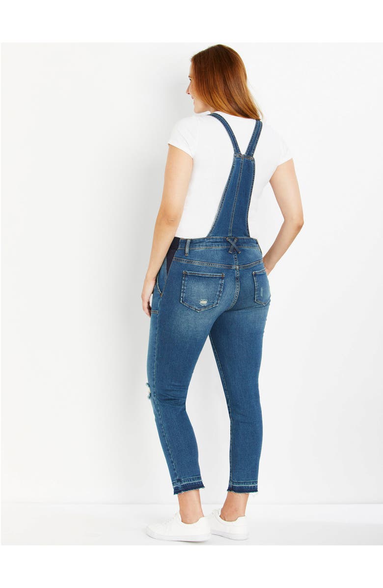 MOTHERHOOD MATERNITY Indigo Blue Side-Panel Letdown Skinny Ankle Denim ...