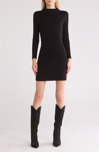 TASH AND SOPHIE Long Sleeve Jewel Neck Mini Sweater Dress | Nordstromrack