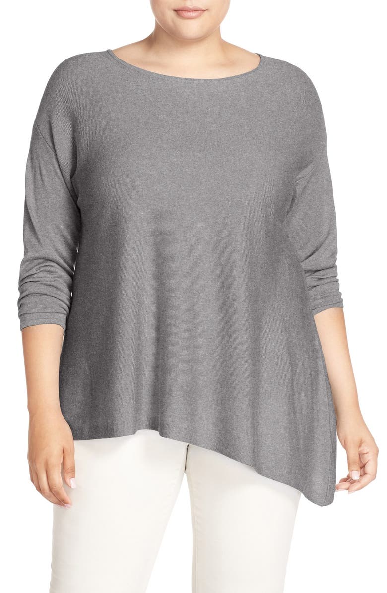 Eileen Fisher Ballet Neck Asymmetrical Knit Top | Nordstrom