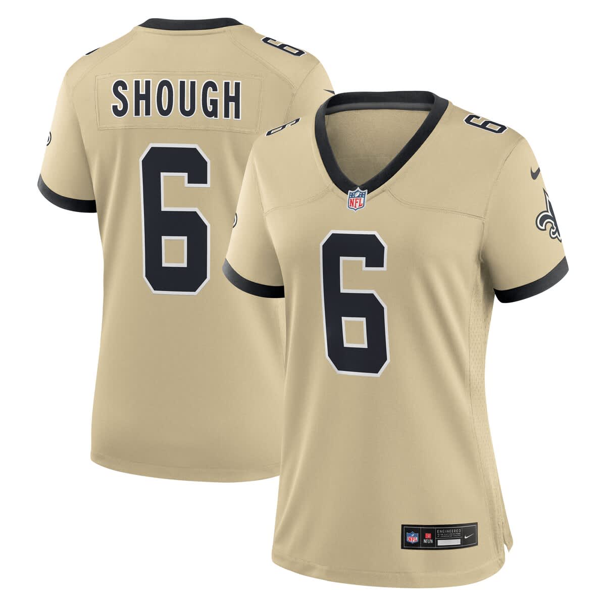 Women's Nike Tyler Shough Gold New Orleans Saints Alternate Game Player ...