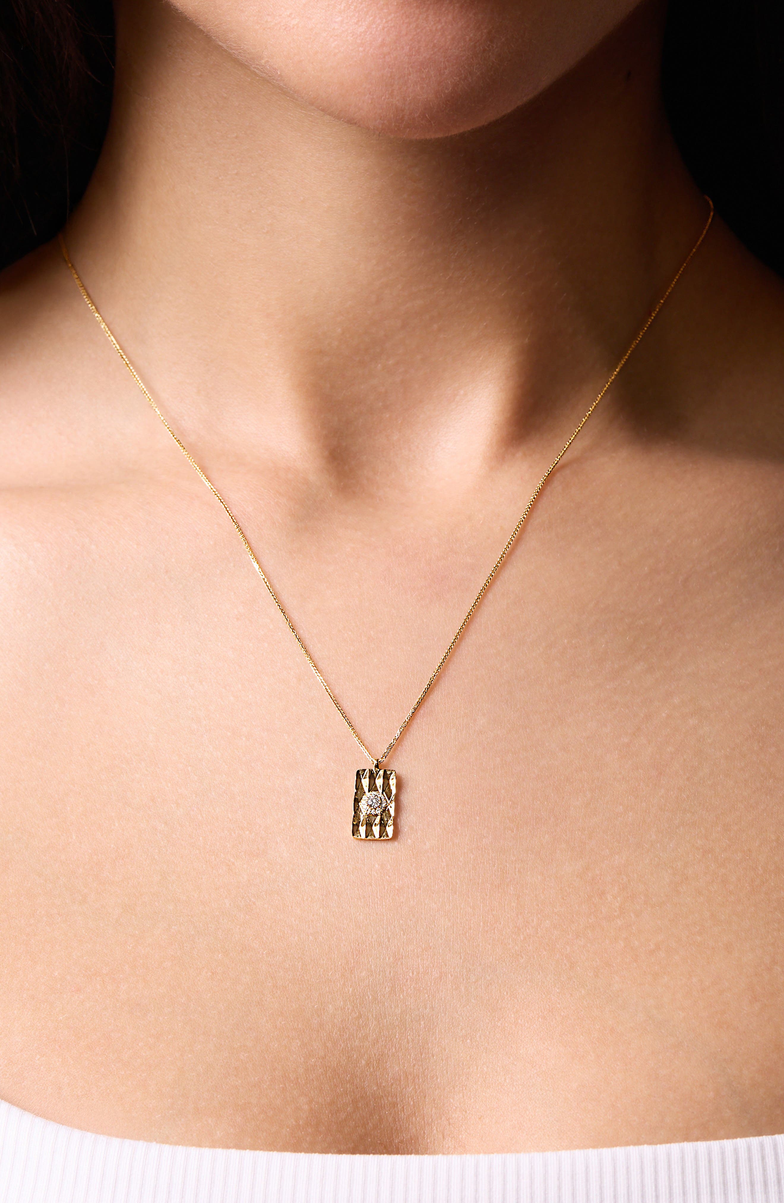 Bony Levy Cleo 18K Yellow Gold Diamond Tag Pendant Necklace | Nordstromrack