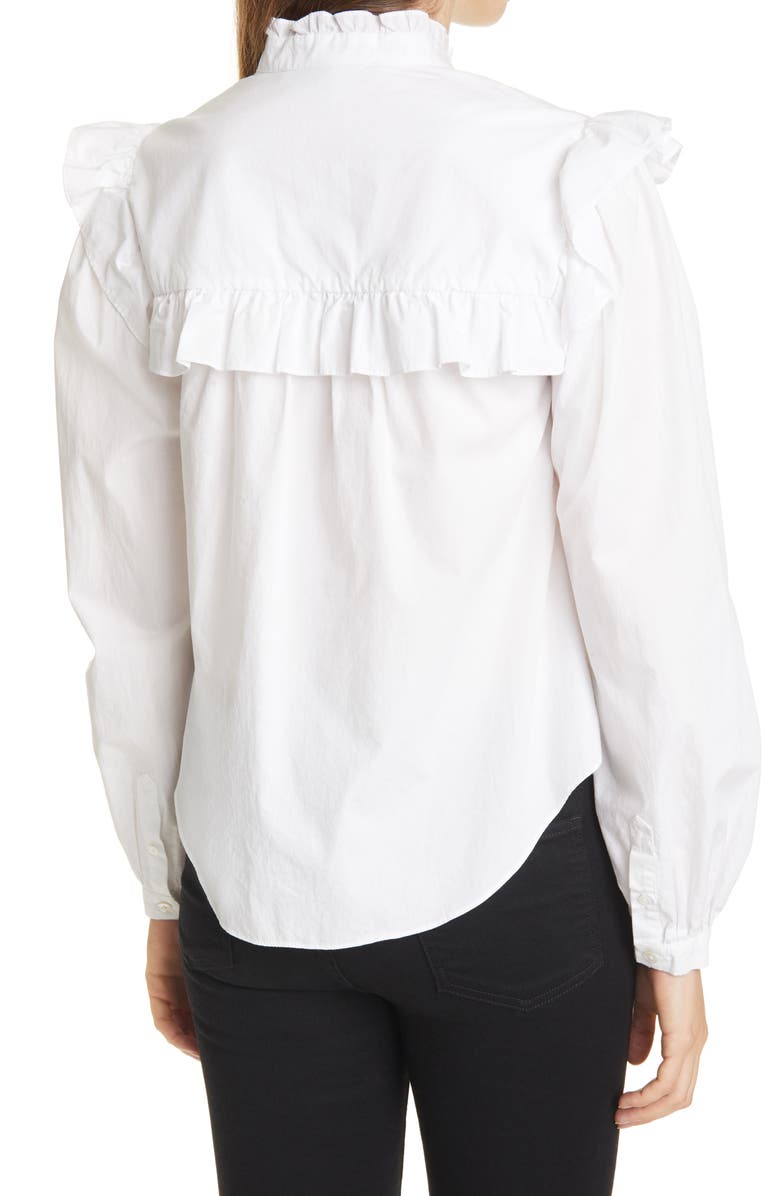 Veronica Beard Sonnet Ruffle Cotton Button-Up Blouse | Nordstromrack