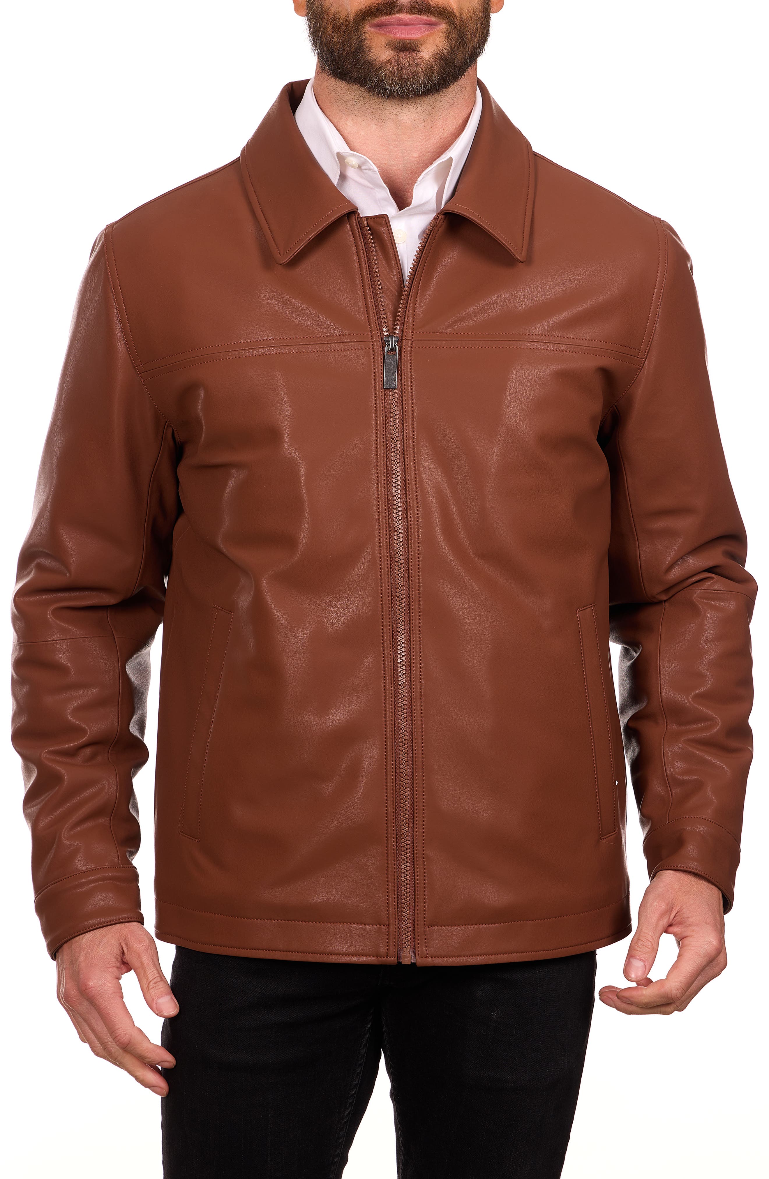 Perry Ellis Classic Leather Jacket | Nordstromrack