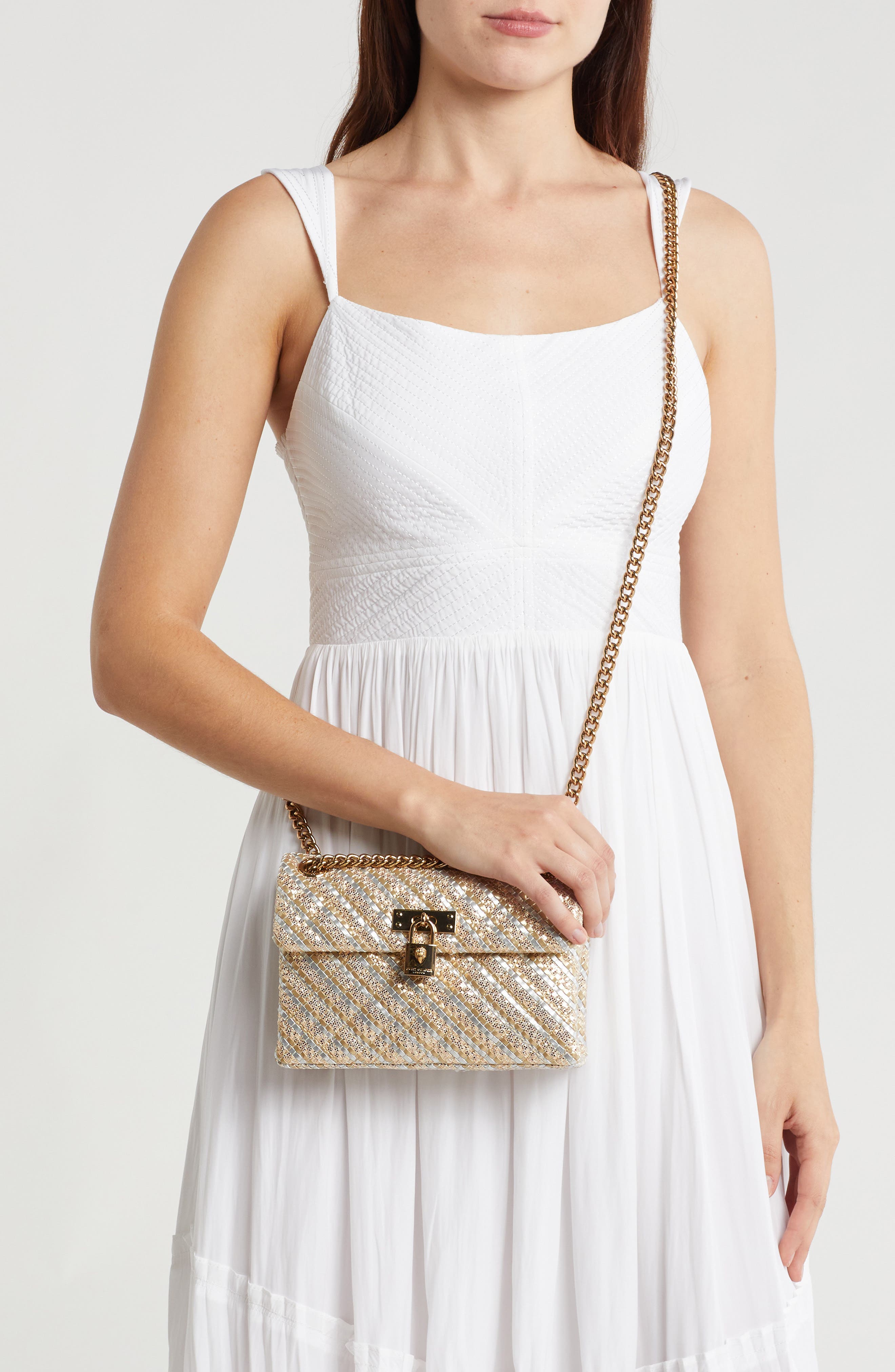 Kurt Geiger London Mini Brixton Lock Mixed Metallic Crossbody Bag ...