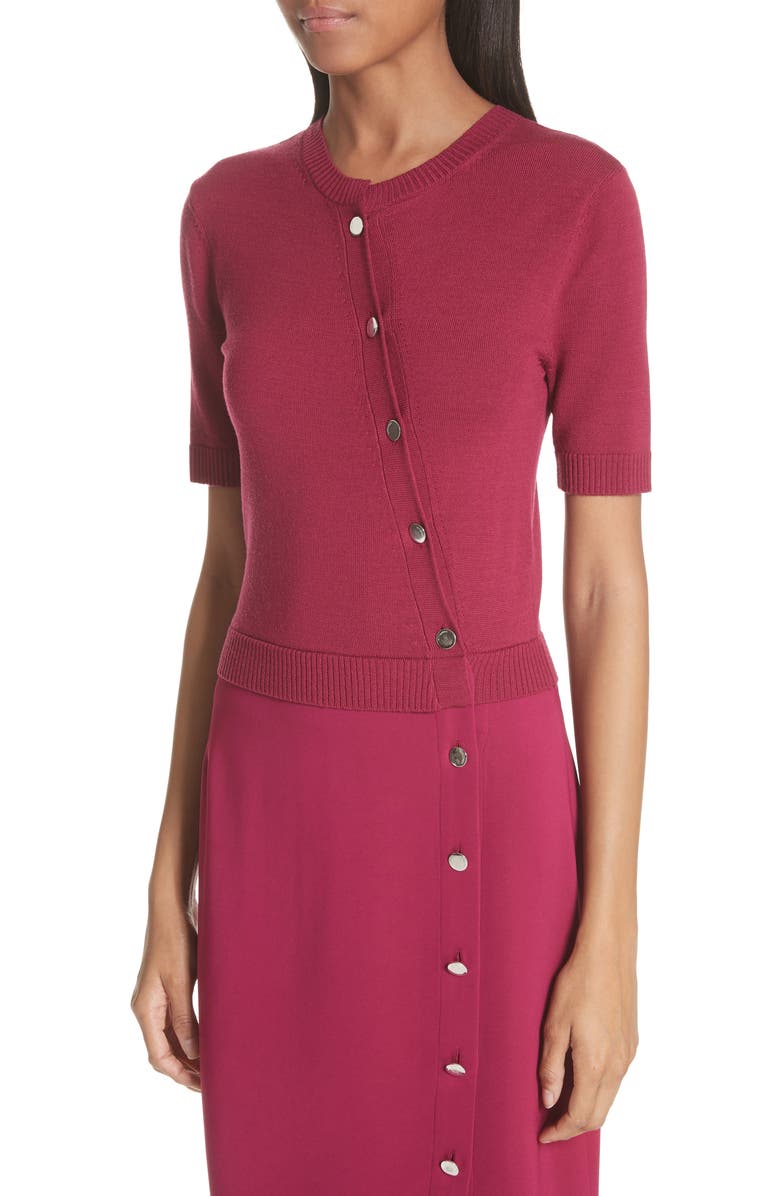 Altuzarra Asymmetrical Button Mixed Media Sheath Dress | Nordstrom