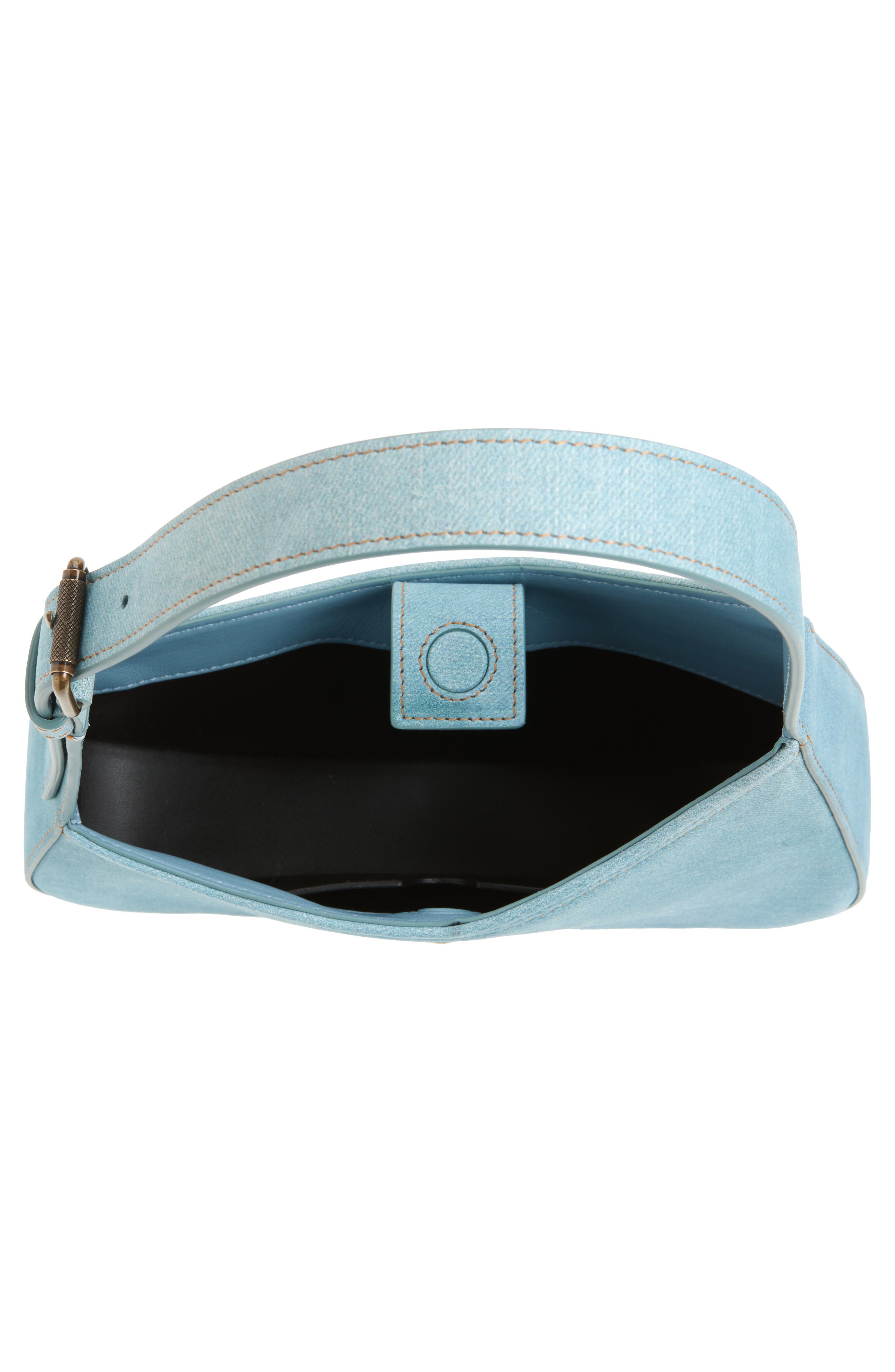 Off-White Jitney Denim Print Leather Shoulder Bag | Nordstromrack