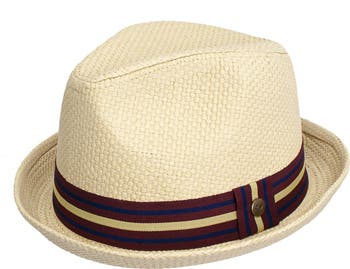 PETER GRIMM Depp Stripe Ribbon Fedora | Nordstromrack