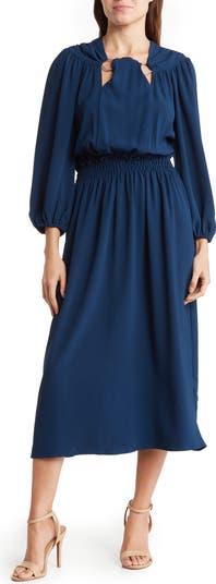 MAX STUDIO Hardware Neck Midi Dress | Nordstromrack