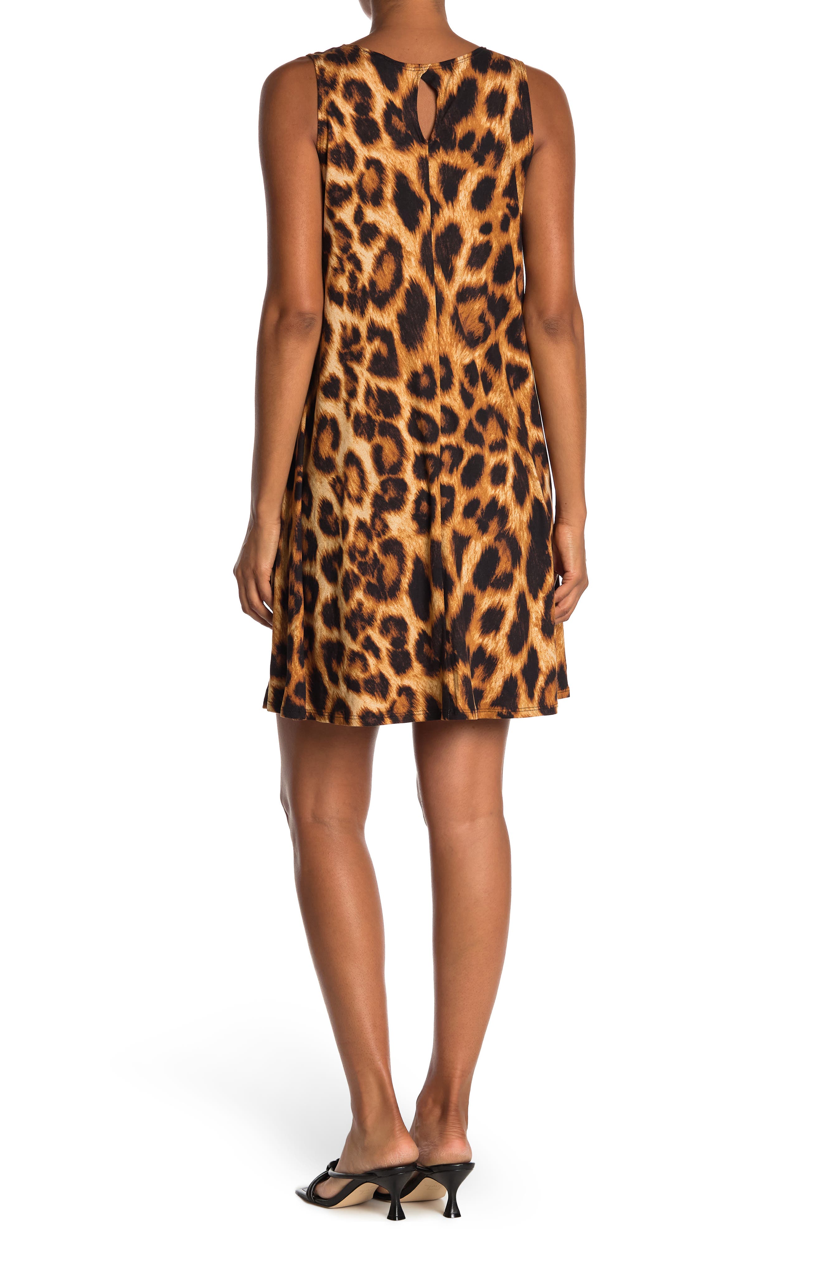 PLANET GOLD Leopard Print Sleeveless Swing Dress | Nordstromrack