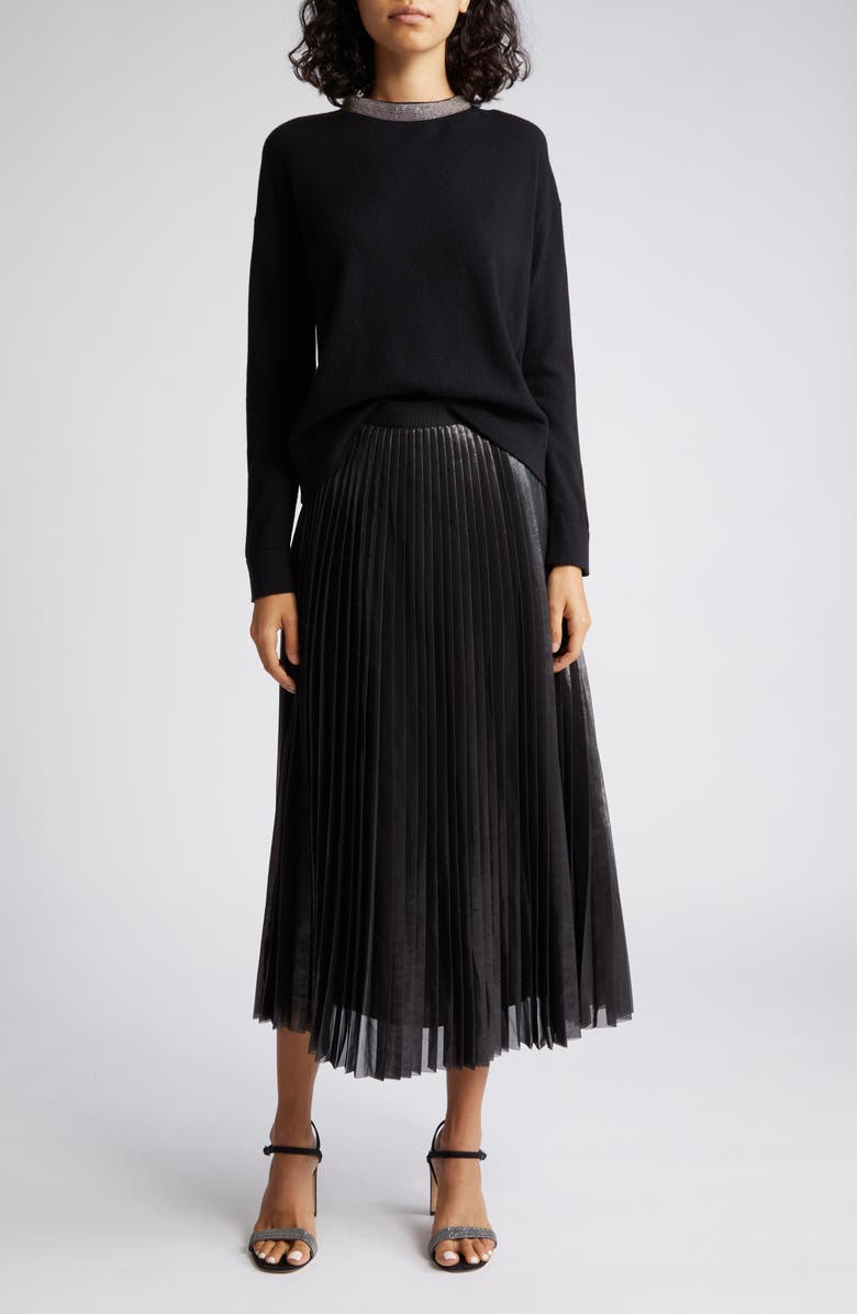Fabiana Filippi Pleated Metallic Midi Skirt | Nordstromrack