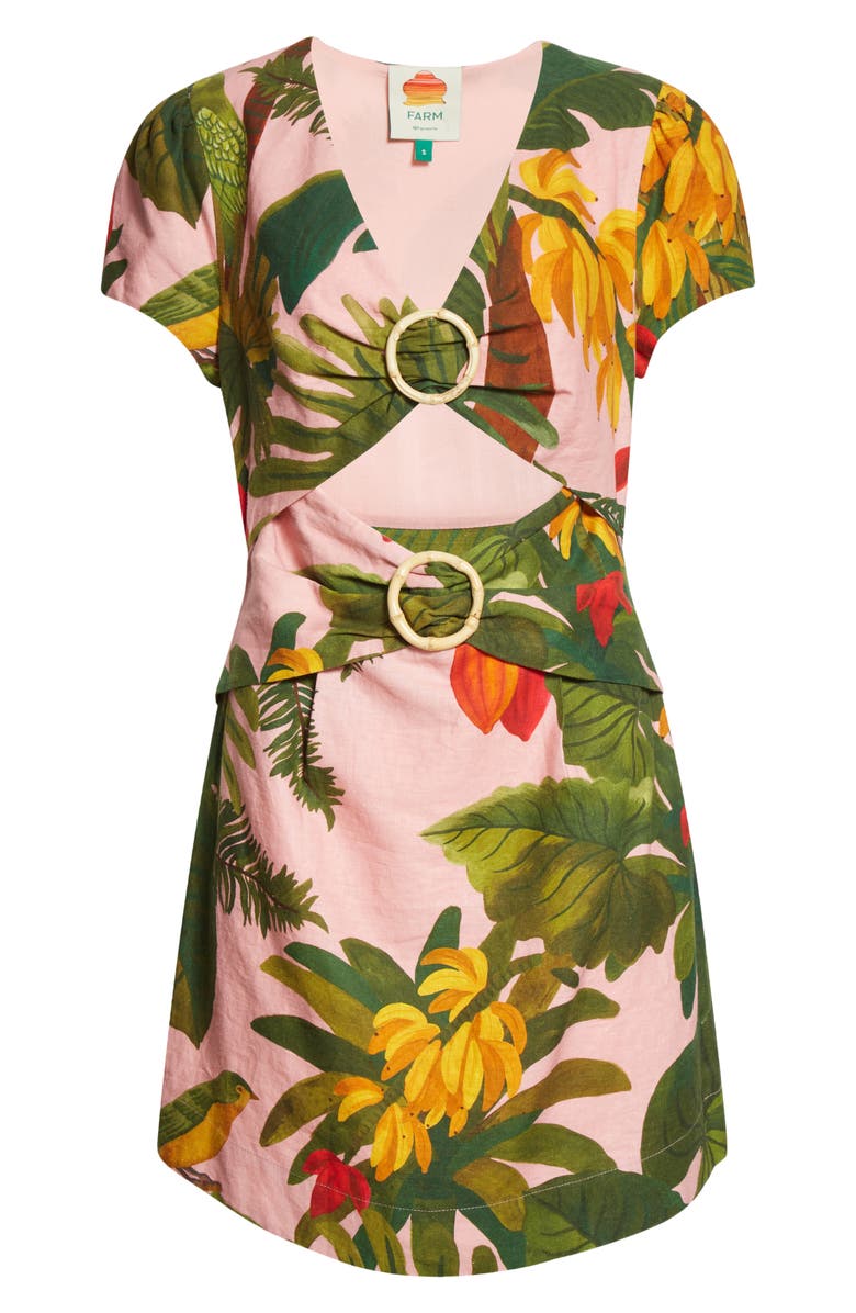 FARM Rio Pink Cocoa Forest Cutout Mini Dress | Nordstrom