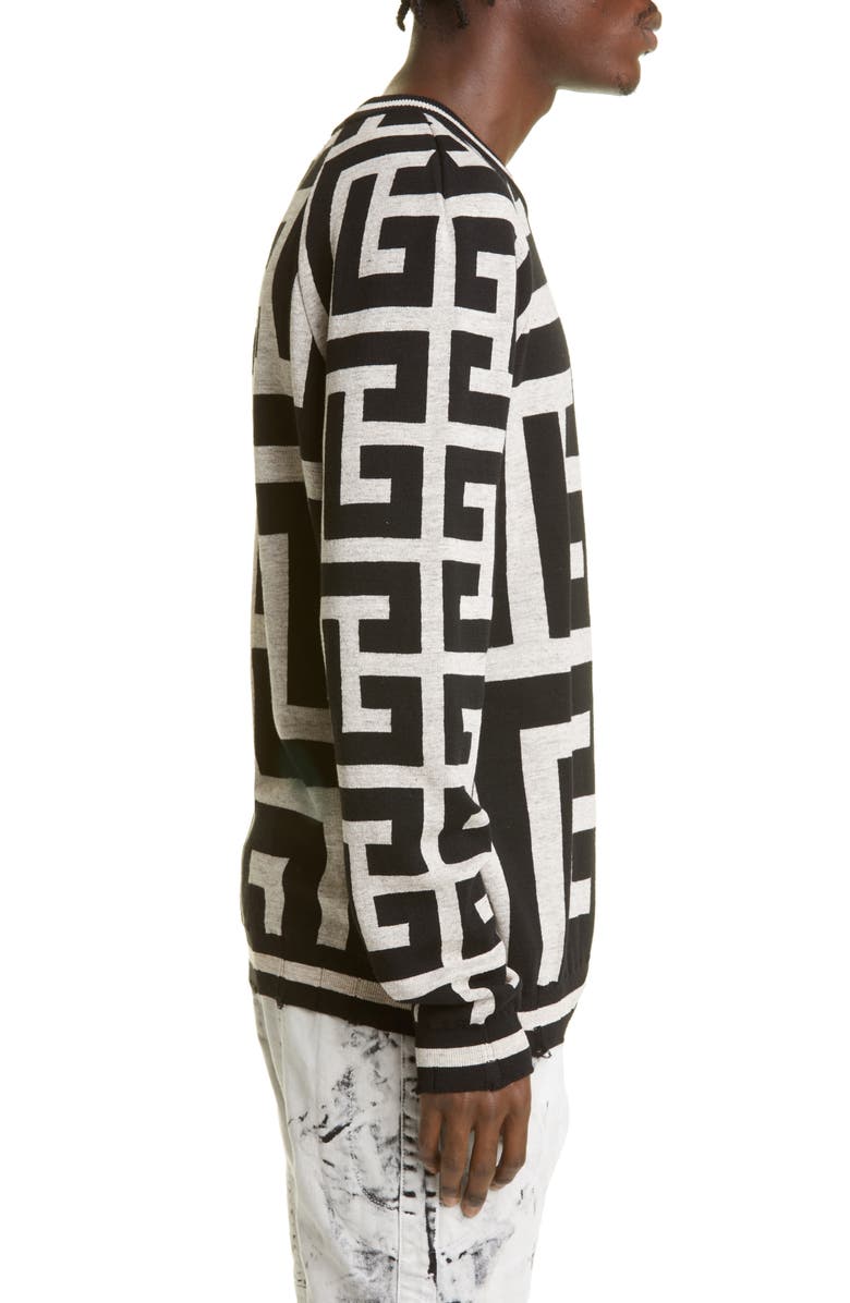 Balmain Maxi Monogram Wool Crewneck Sweater | Nordstromrack