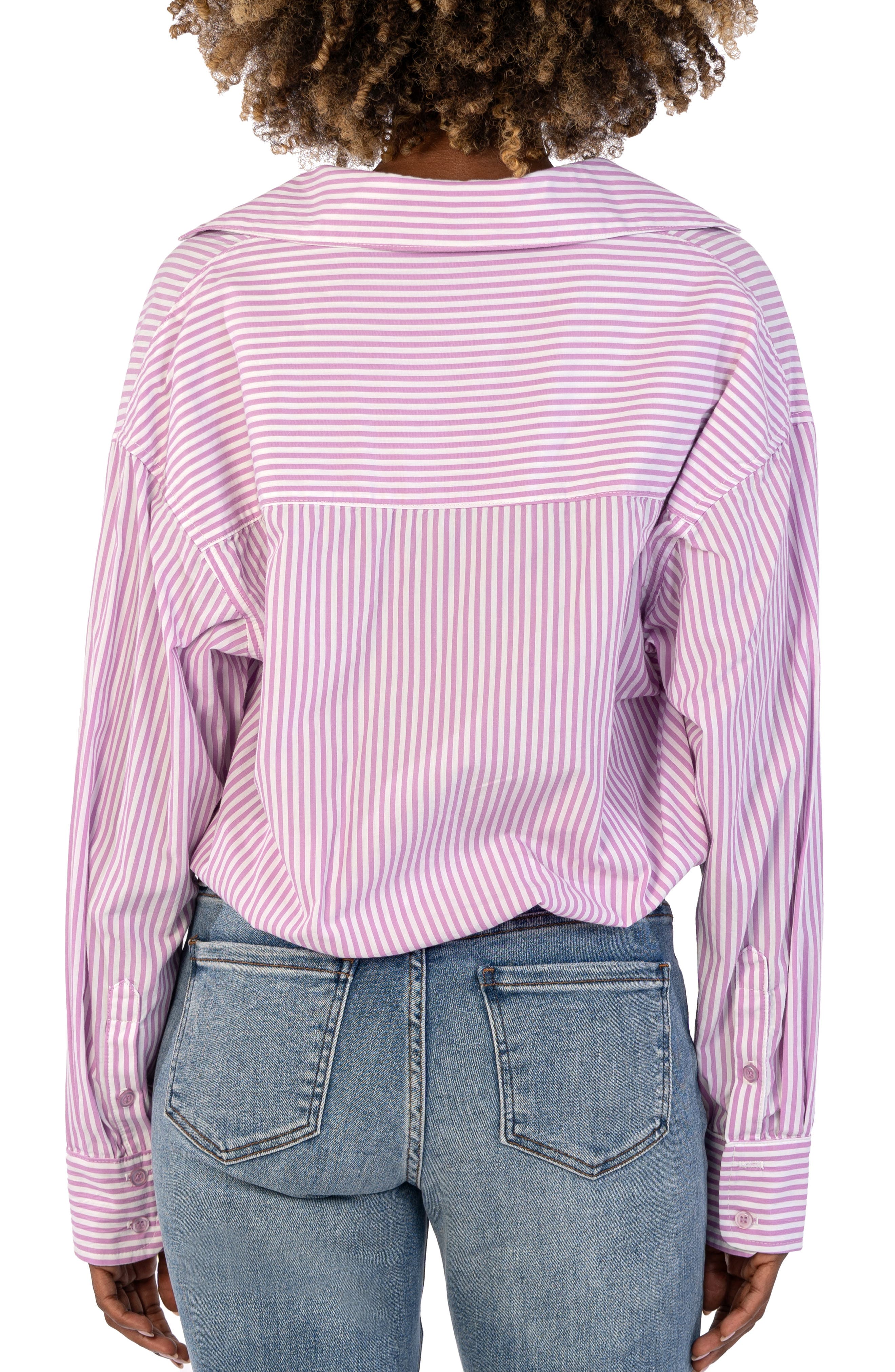 KUT from the Kloth Presley Stripe Crop Button-Up Shirt | Nordstrom
