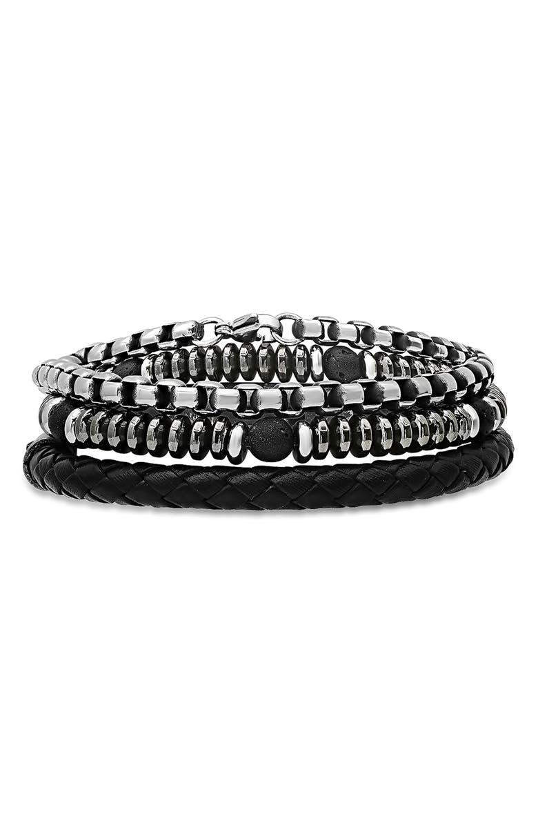 HMY JEWELRY Men's Set of 3 Assorted Bracelets | Nordstromrack