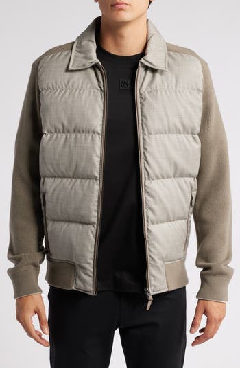 BOSS Camel Decoro Down Mixed Media Virgin Wool Puffer Jacket ...