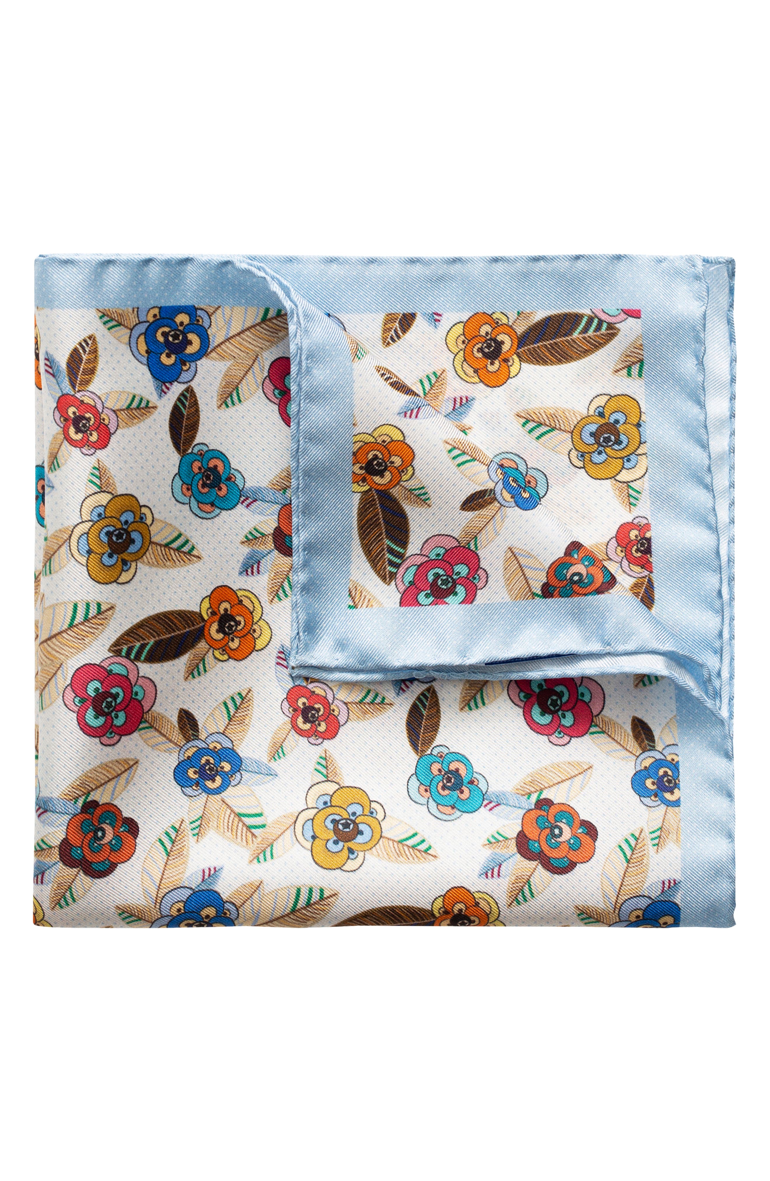 Retro Flower Silk Pocket Square (Men) | Nordstromrack