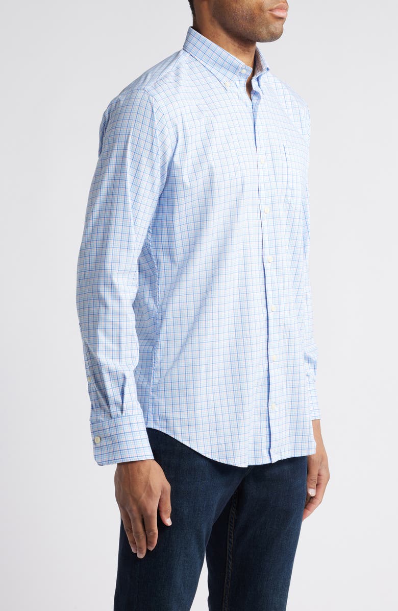 Peter Millar Albert Crown Lite Check Performance Button-Down Shirt ...