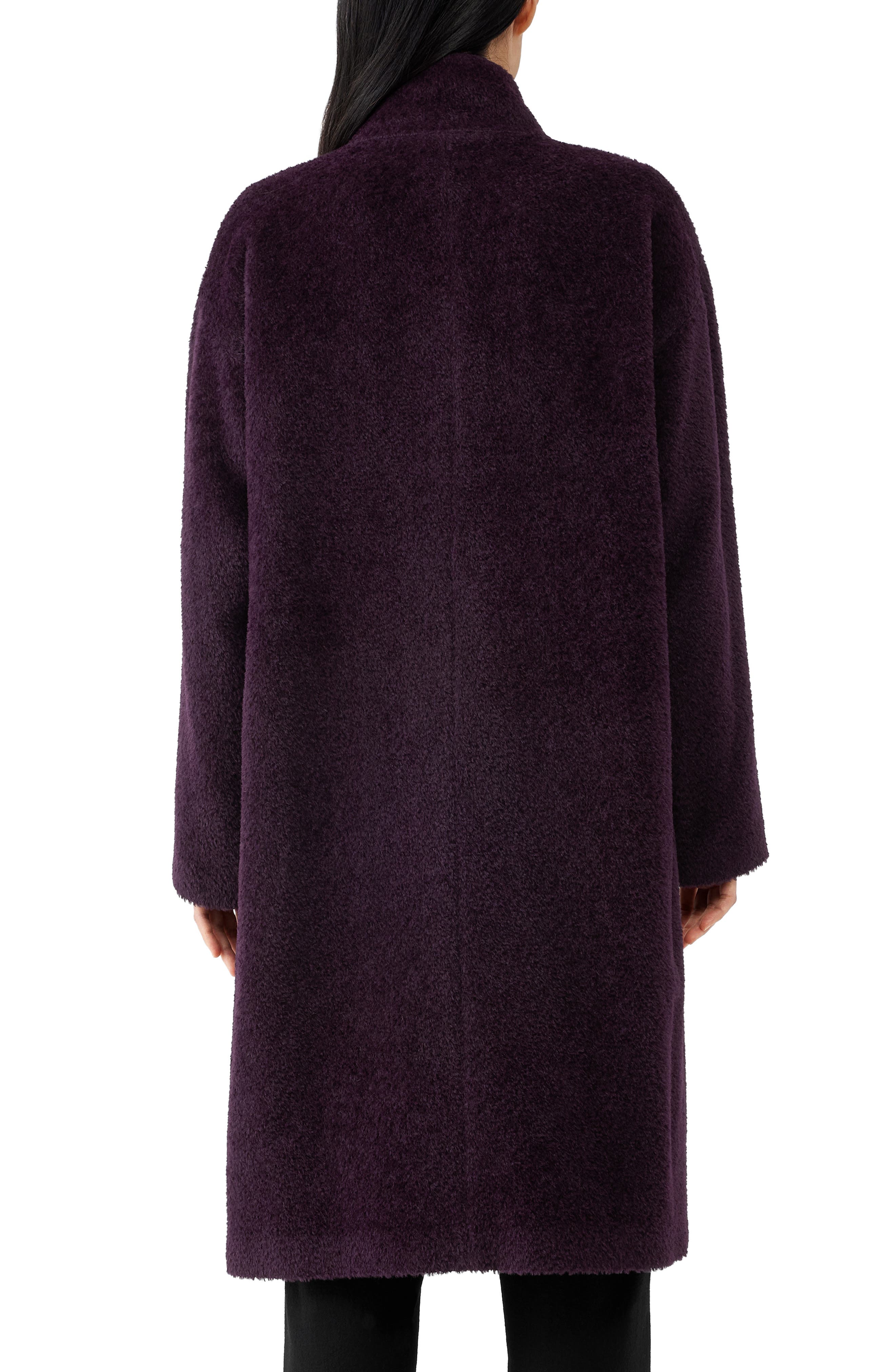 Eileen Fisher Stand Collar Sheared Wool Blend Coat | Nordstromrack