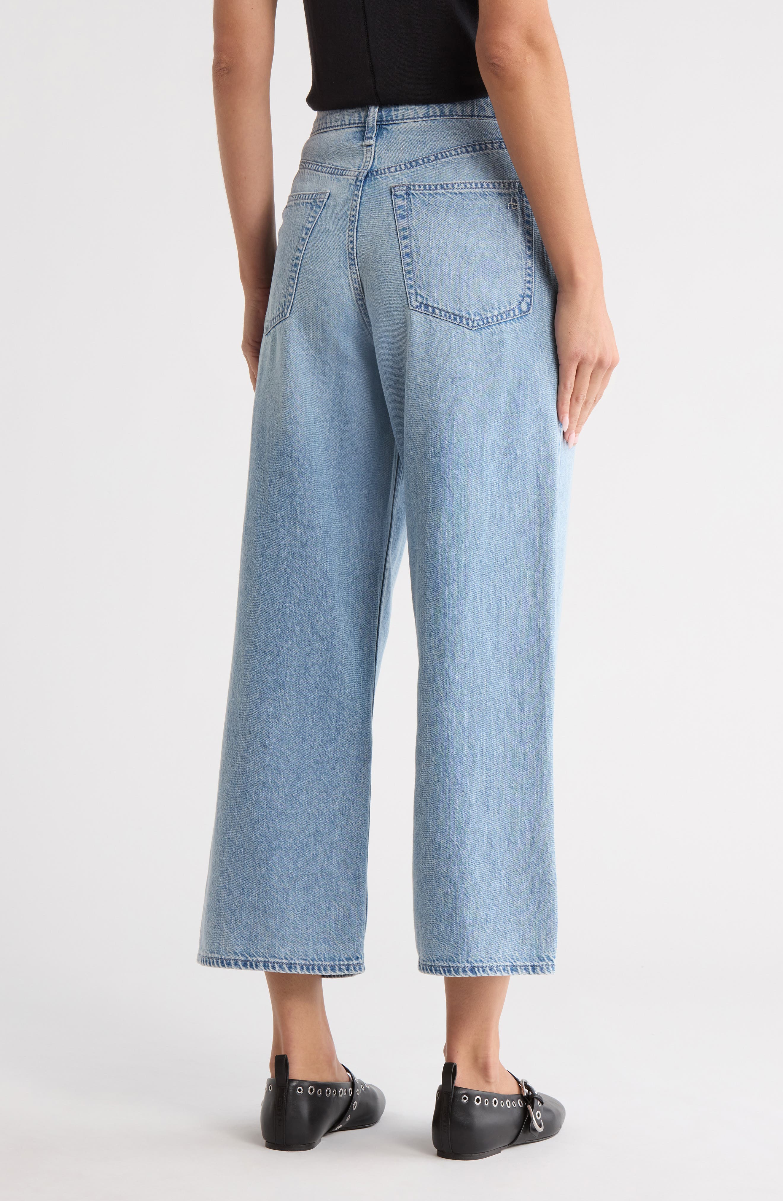 rag & bone Annie High Waist Crop Wide Leg Jeans | Nordstromrack